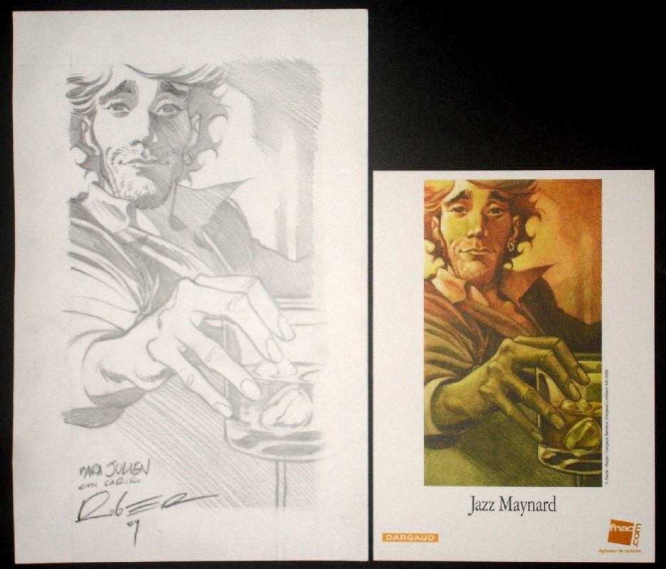 Roger - Jazz Maynard - page titre Tome 3 + XL - Illustration originale