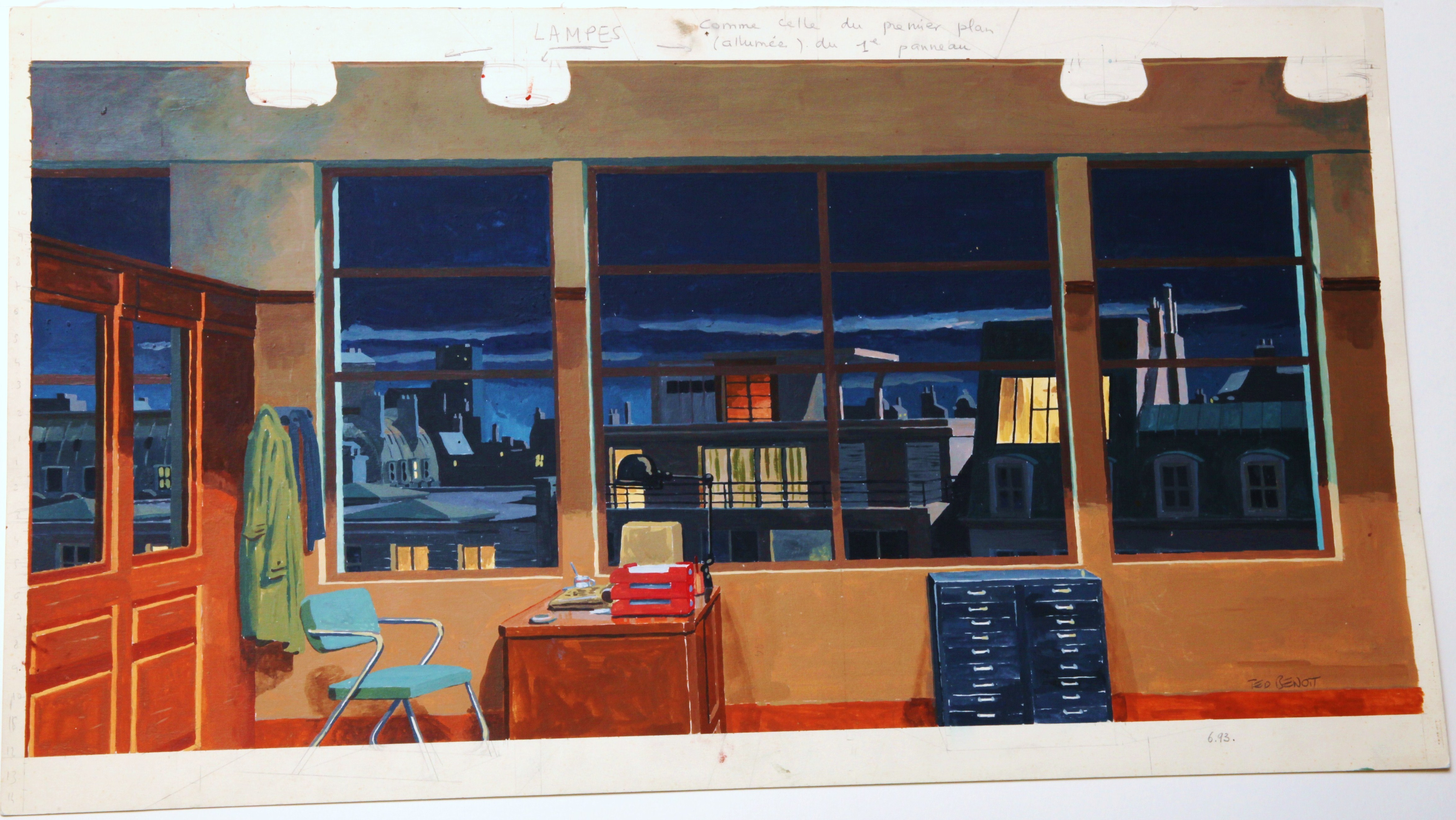 Ted Benoit, Décor pour un plateau de télévision - rare et splendide ...