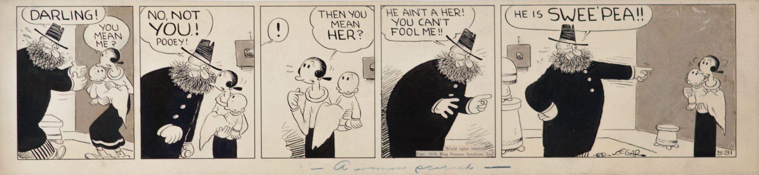 Popeye par Elzie Crisler Segar - Planche originale