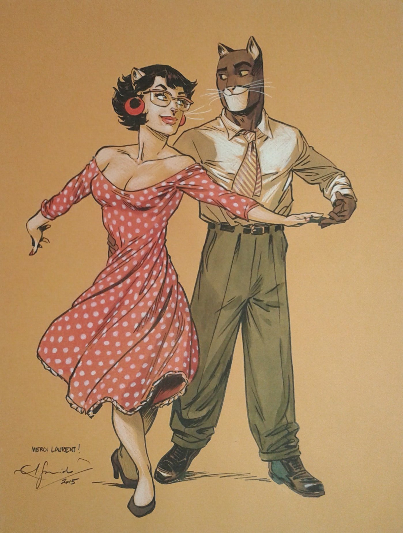 Blacksad et Alma - Flamenco par Juanjo Guarnido - Illustration