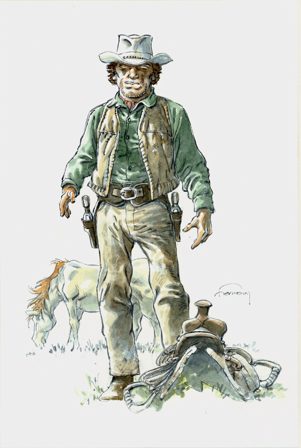 Red Dust et Palomino, Commanche par Hermann - Illustration