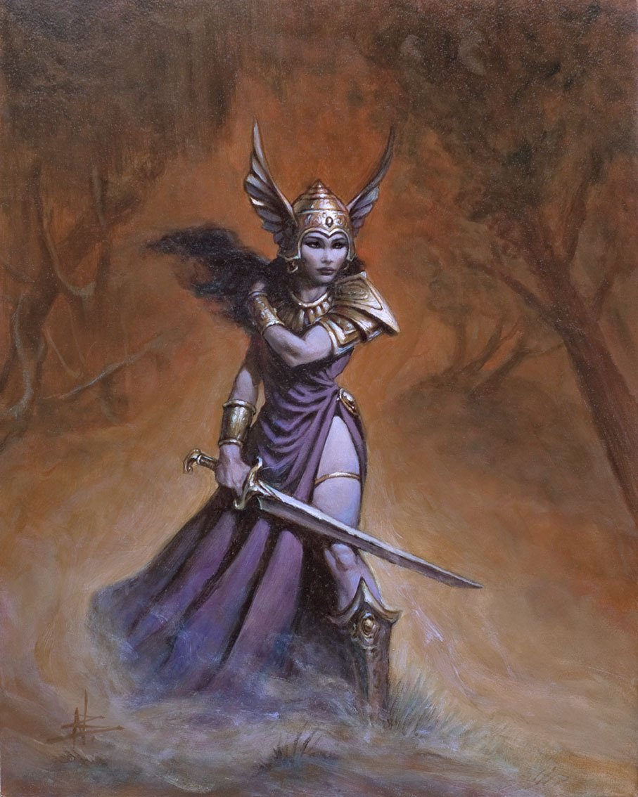 Valkyrie huile by Nicolas Bournay - Illustration