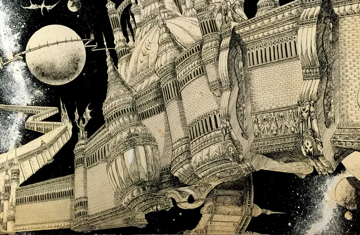 En vente - Philippe Druillet, Yragaël ou la Fin des Temps - Double page ...