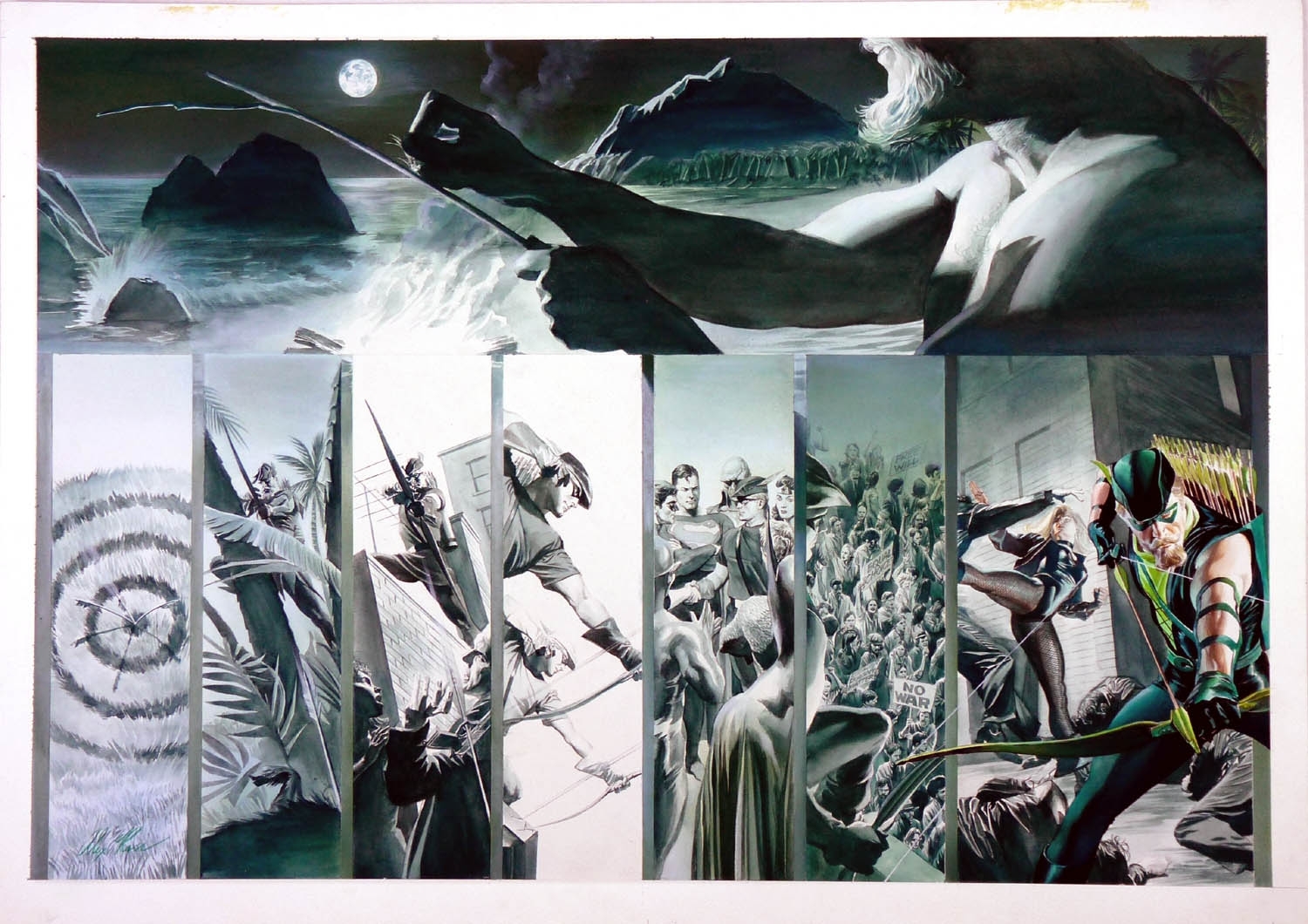 Alex Ross, Paul Dini, Jla: Secret Origins - Green Arrow DPS - Planche ...
