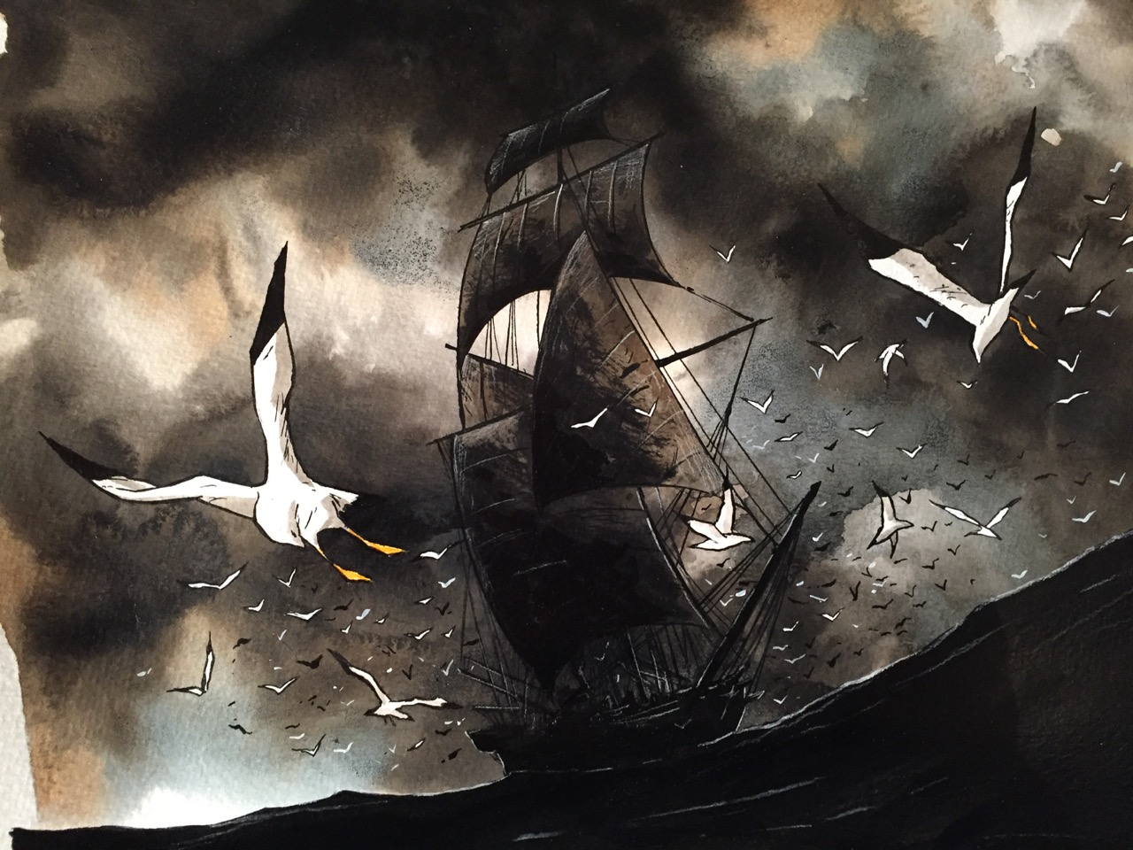 2016 - Marine by Christophe Chabouté - Original Illustration