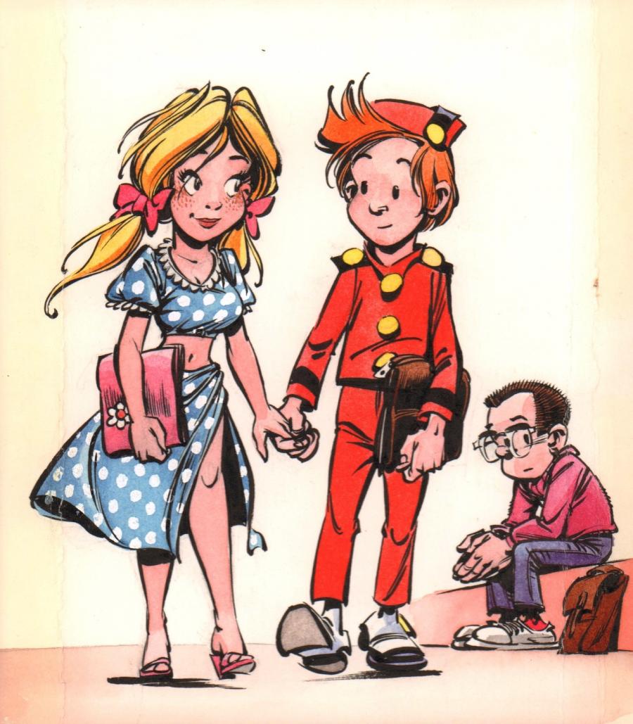 Janry, Illustration couleur de spirou / petit spirou - Illustration ...