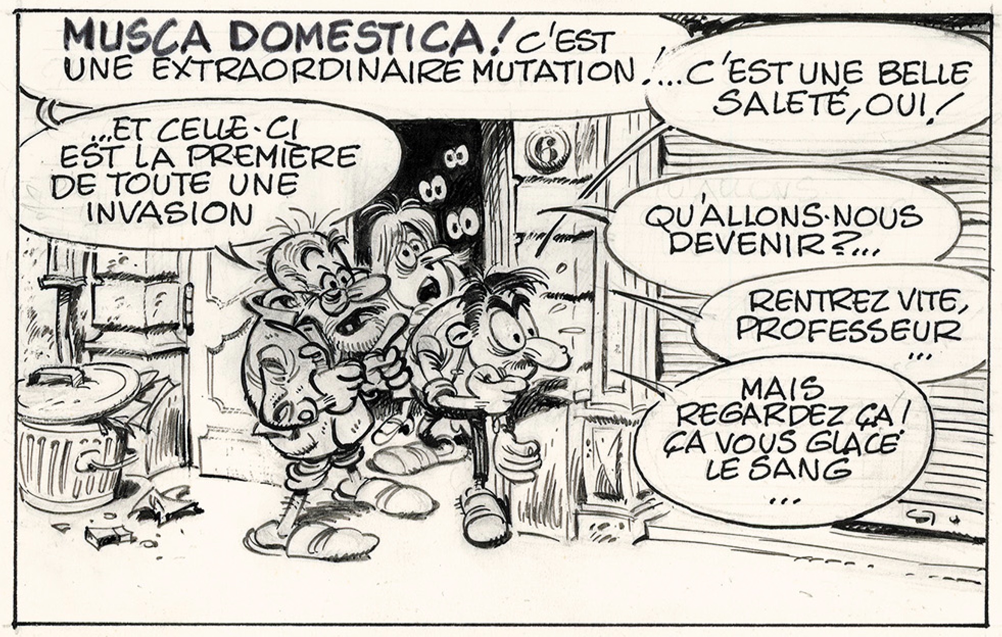 André Franquin, Gaston Lagaffe - La Mouche (Gag 565) - Planche originale André Franquin, Gaston Lagaffe - La Mouche (Gag 565) - Planche originale