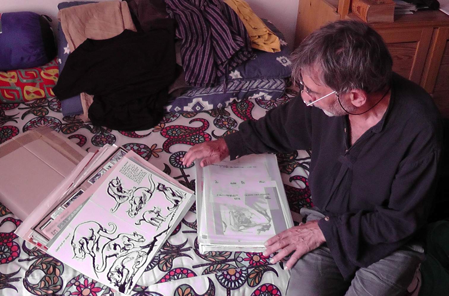 'Questions de dessins : Le Chat' d'Edmond Baudoin - Planche originale