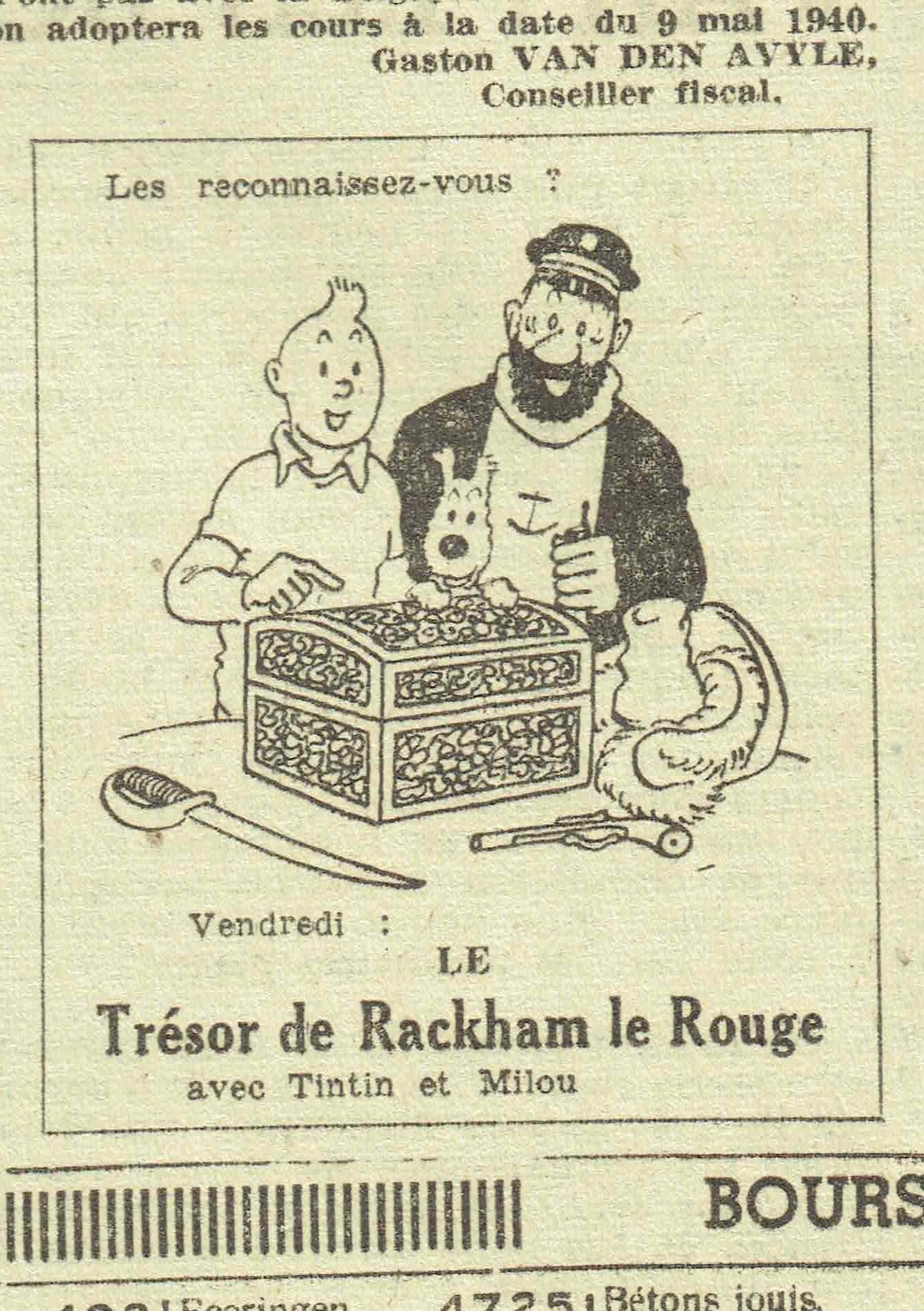 * 1943 - Tintin & Le Trésor de Rackham le Rouge - © Hergé – Moulinsart ...