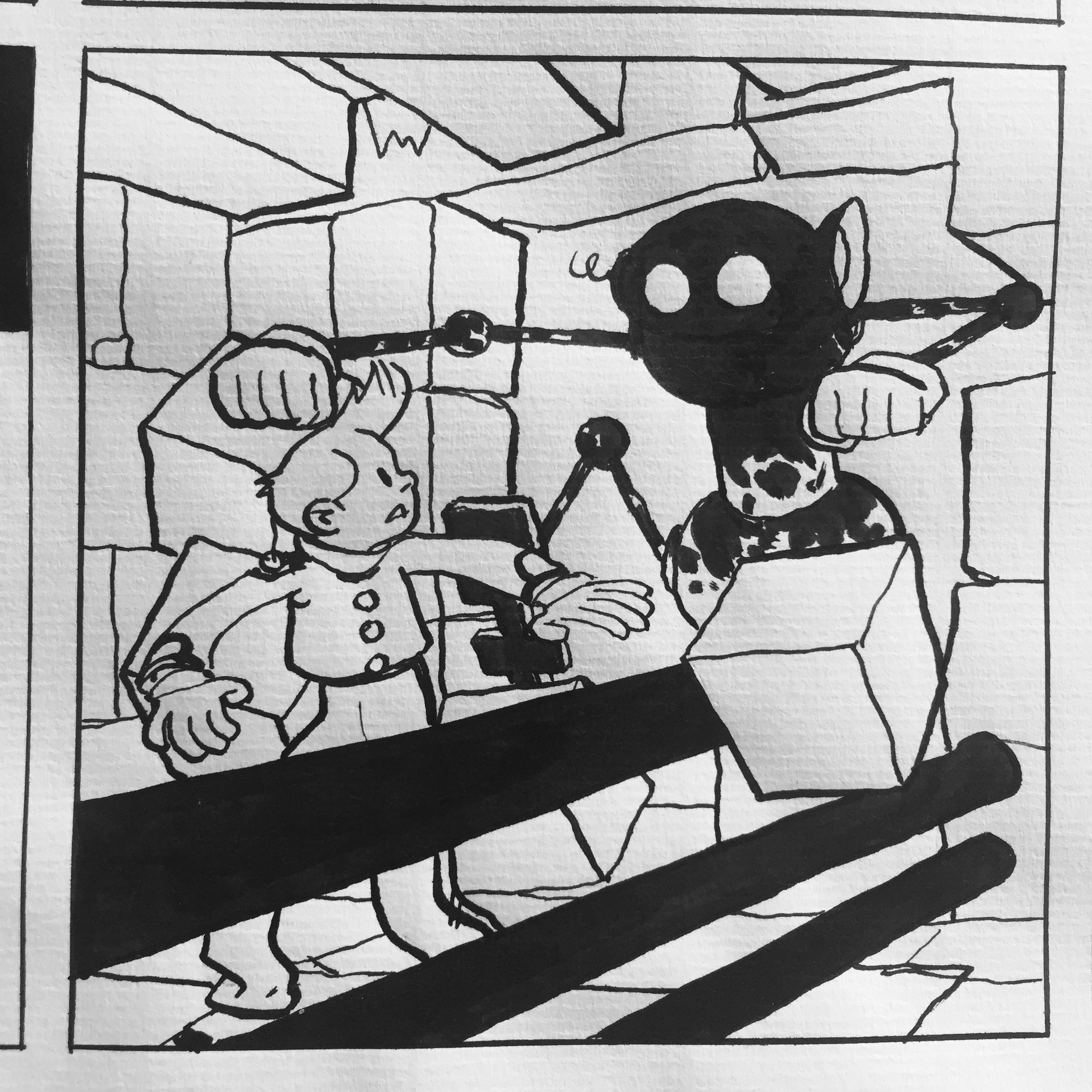 Thierry Martin, SPIROU vs. Radar le robot - Planche originale
