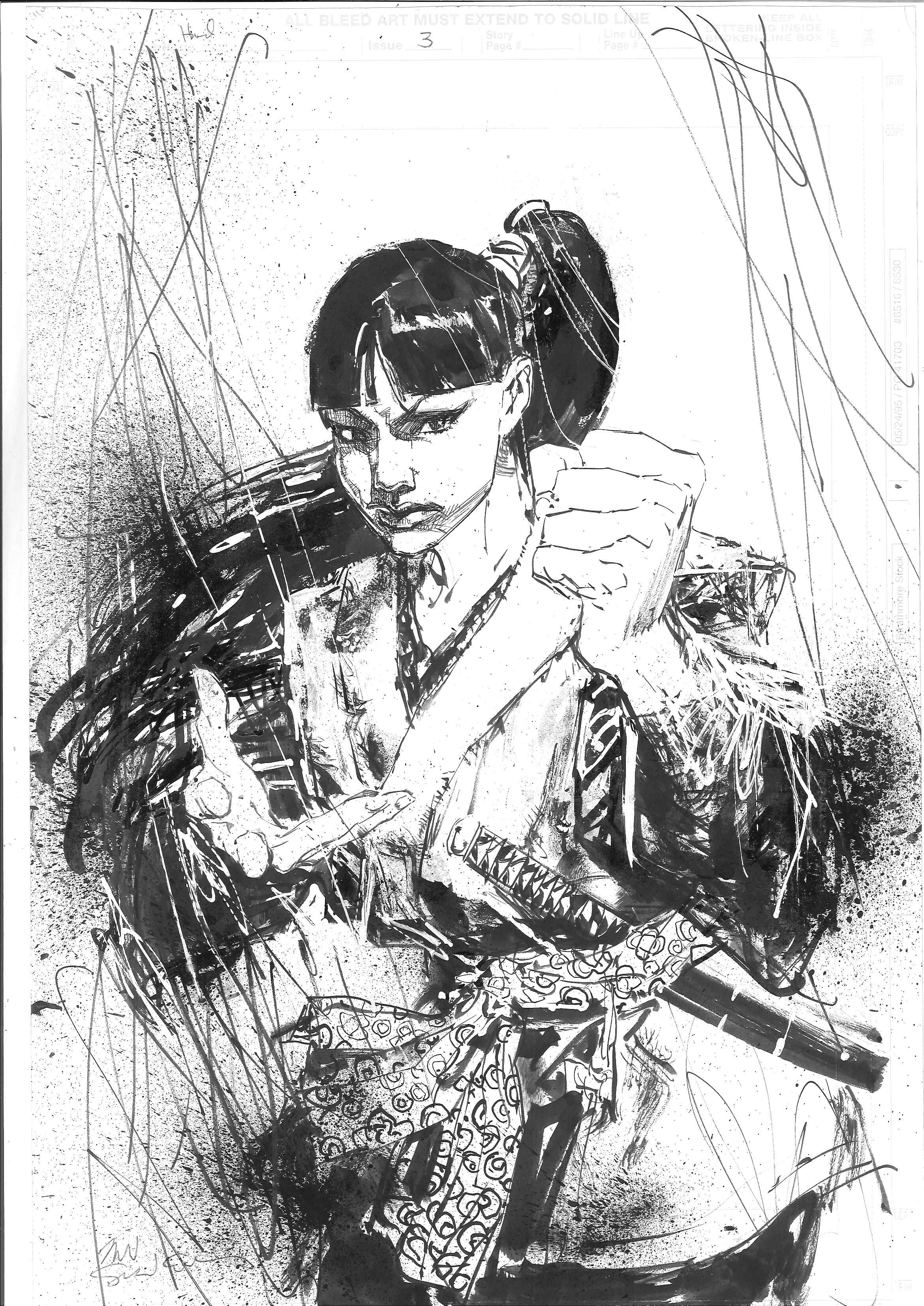 Bill Sienkiewicz, Elektra: The Hand cover - Planche originale