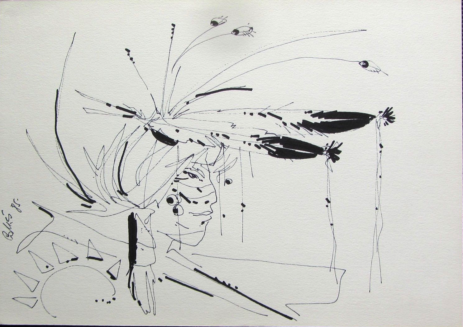 Didier Comès, Original dessin " Silence " 1985 - Illustration originale