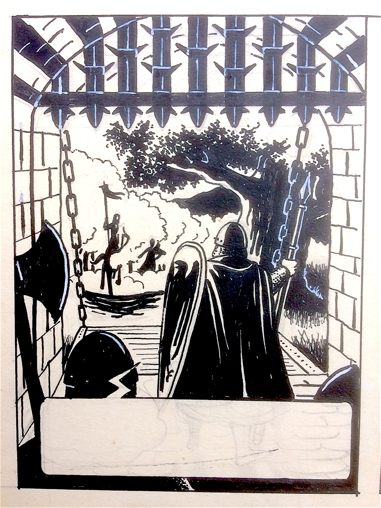 Le Chevalier blanc par Raymond Macherot - Planche originale