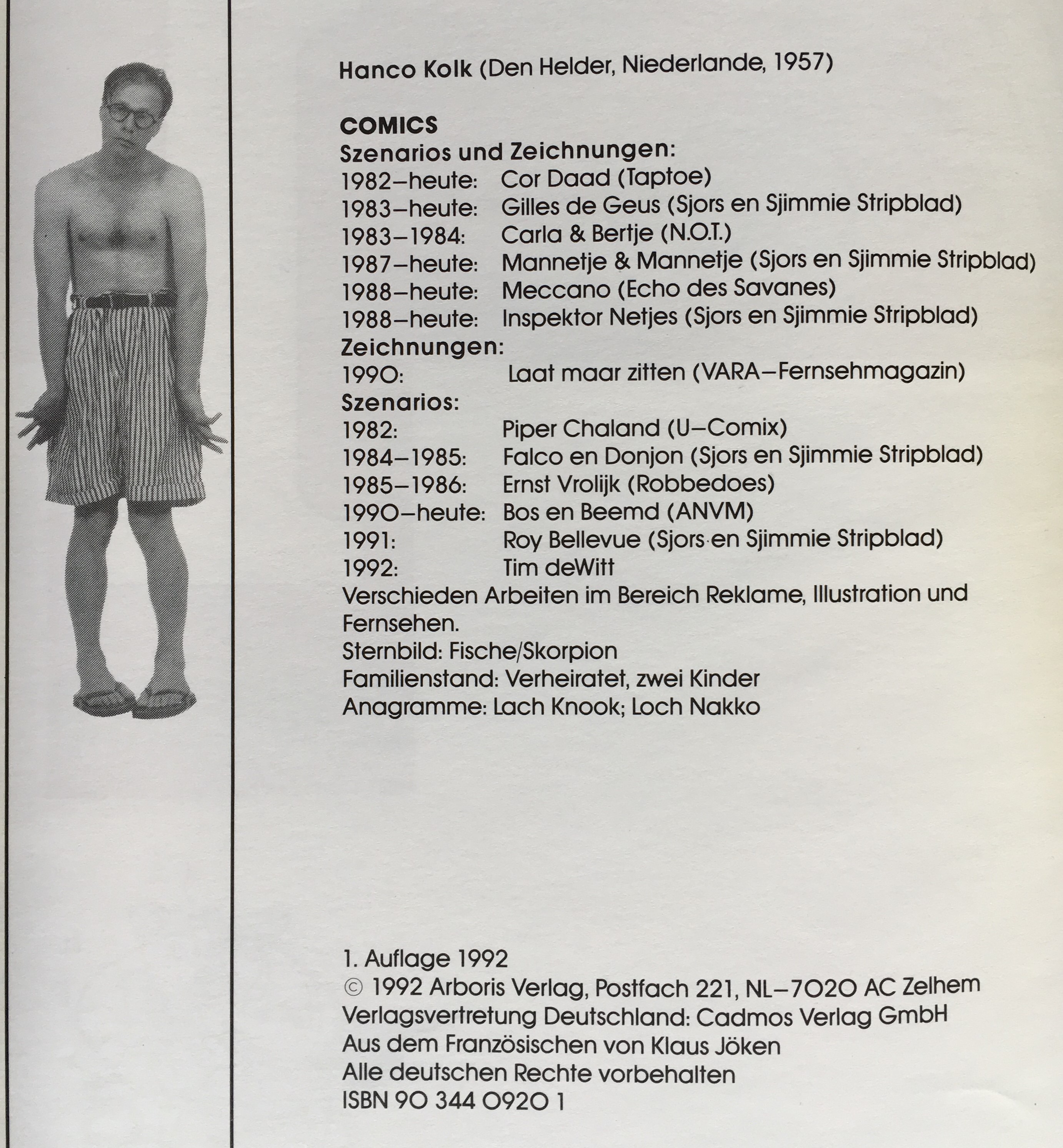 Hanco Kolk, Meccano 1: Beauregard - Color guide