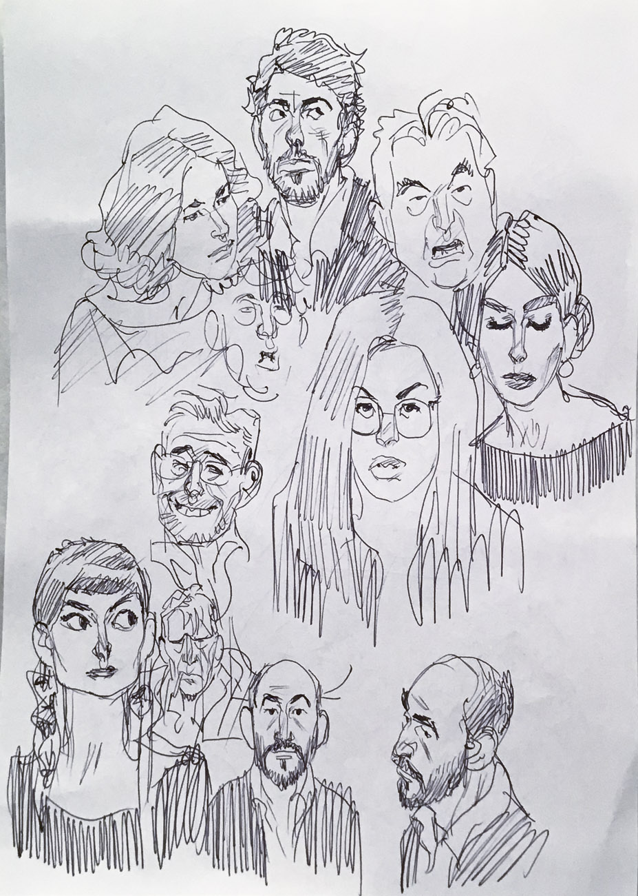 Denis Bodart - croquis de personnages - Œuvre originale