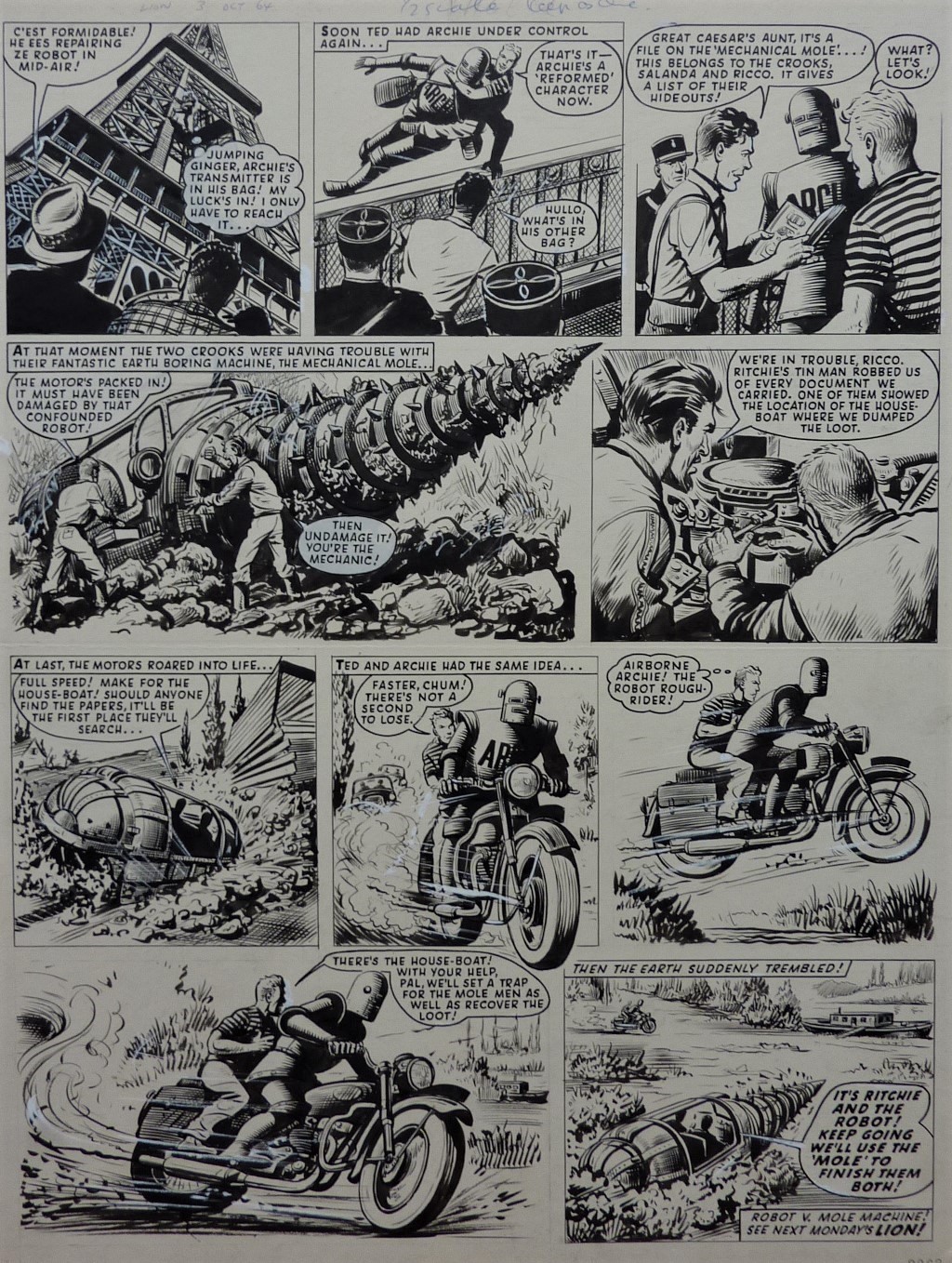 Ted Kearon, Robot Archie - " The Mole Man " - Planche originale