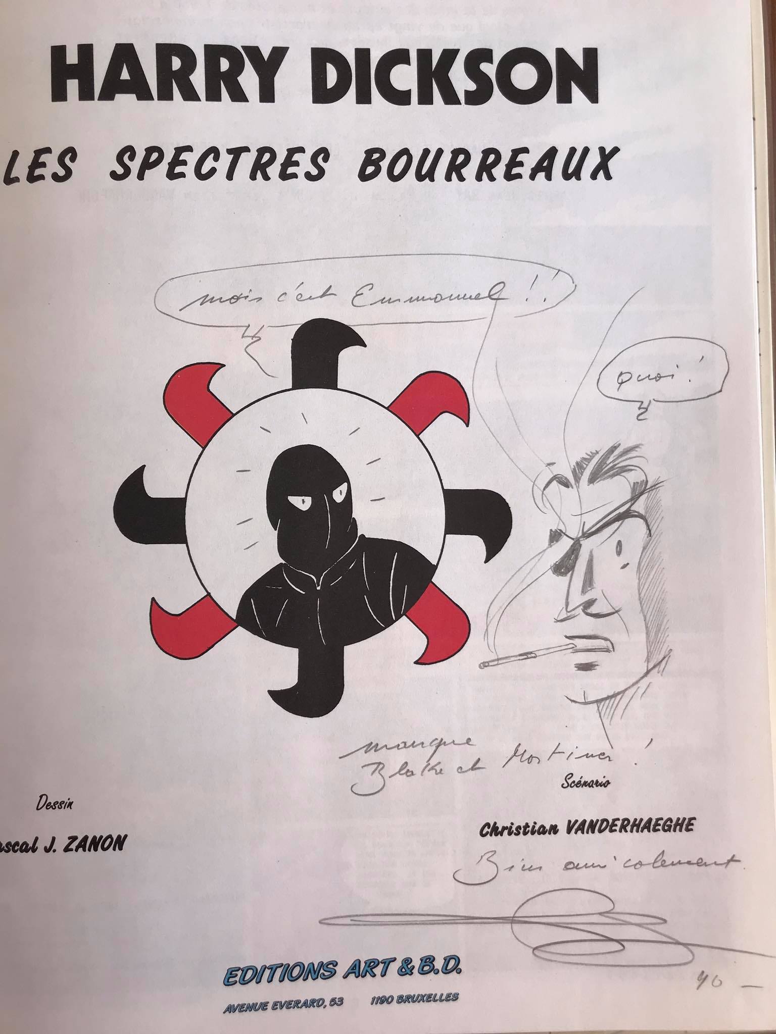 Pascal J. Zanon, Christian Vanderhaeghe, Dédicace dans Harry Dickson ...