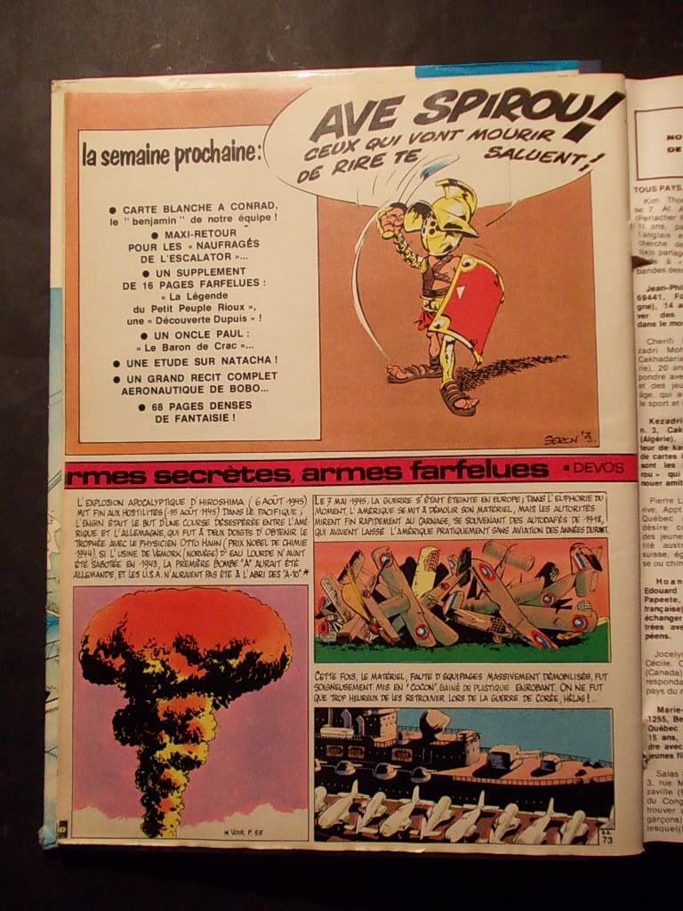 Pierre Seron, « Ave Spirou ! », 1974. - Illustration originale