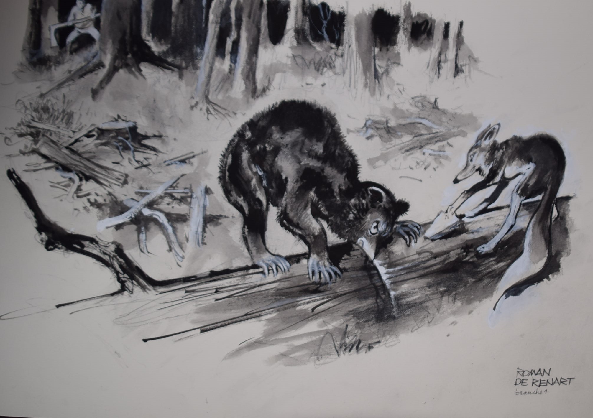 Roman de renart (2) par René Follet - Illustration originale