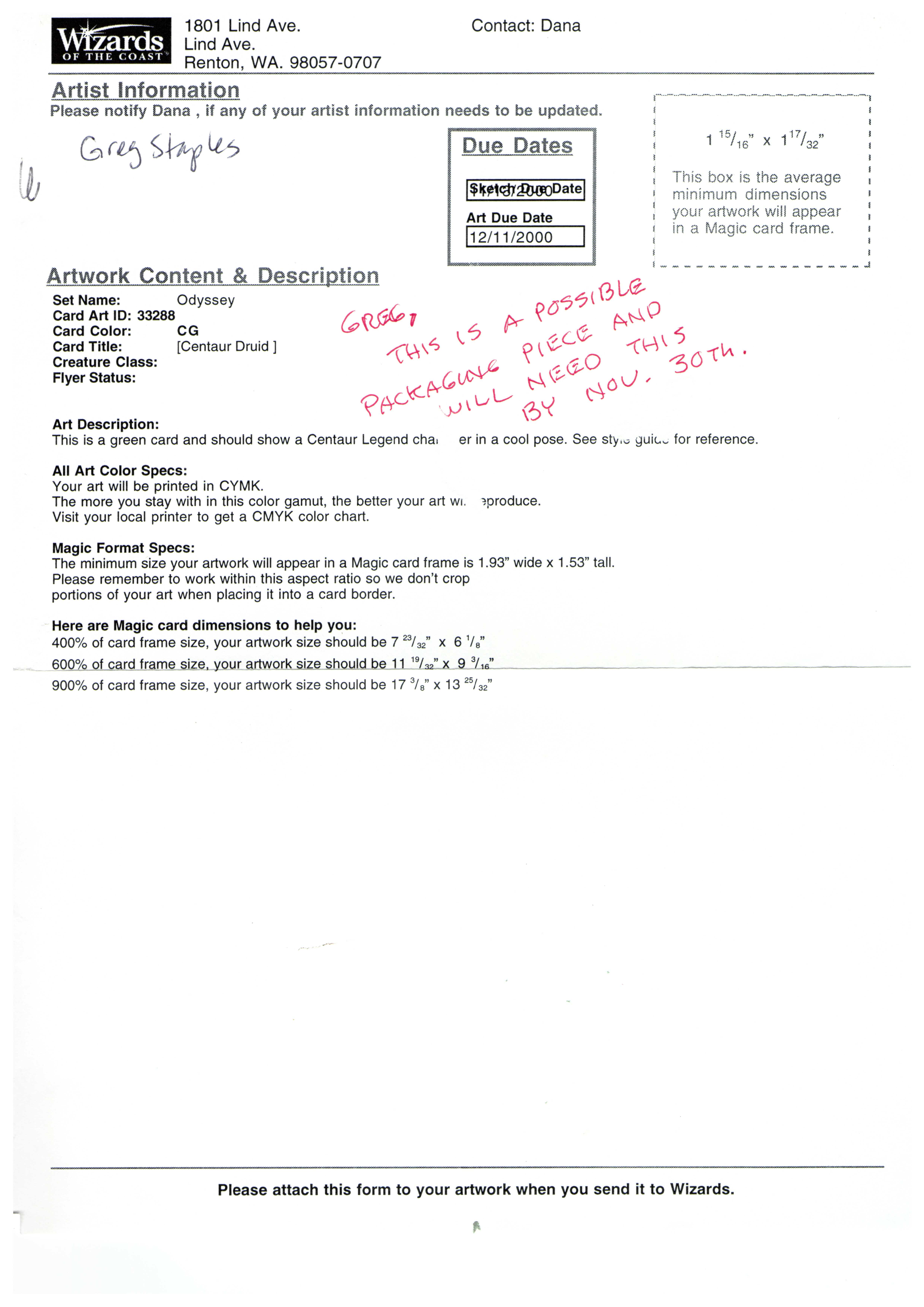 Greg Staples - MTG - Seton, Krosan Protector - Illustration originale