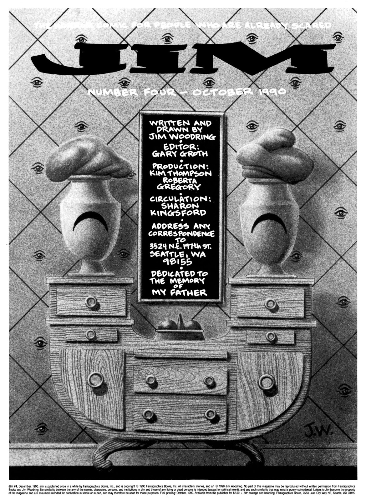 Couverture Jim #4 par Jim Woodring - Planche originale