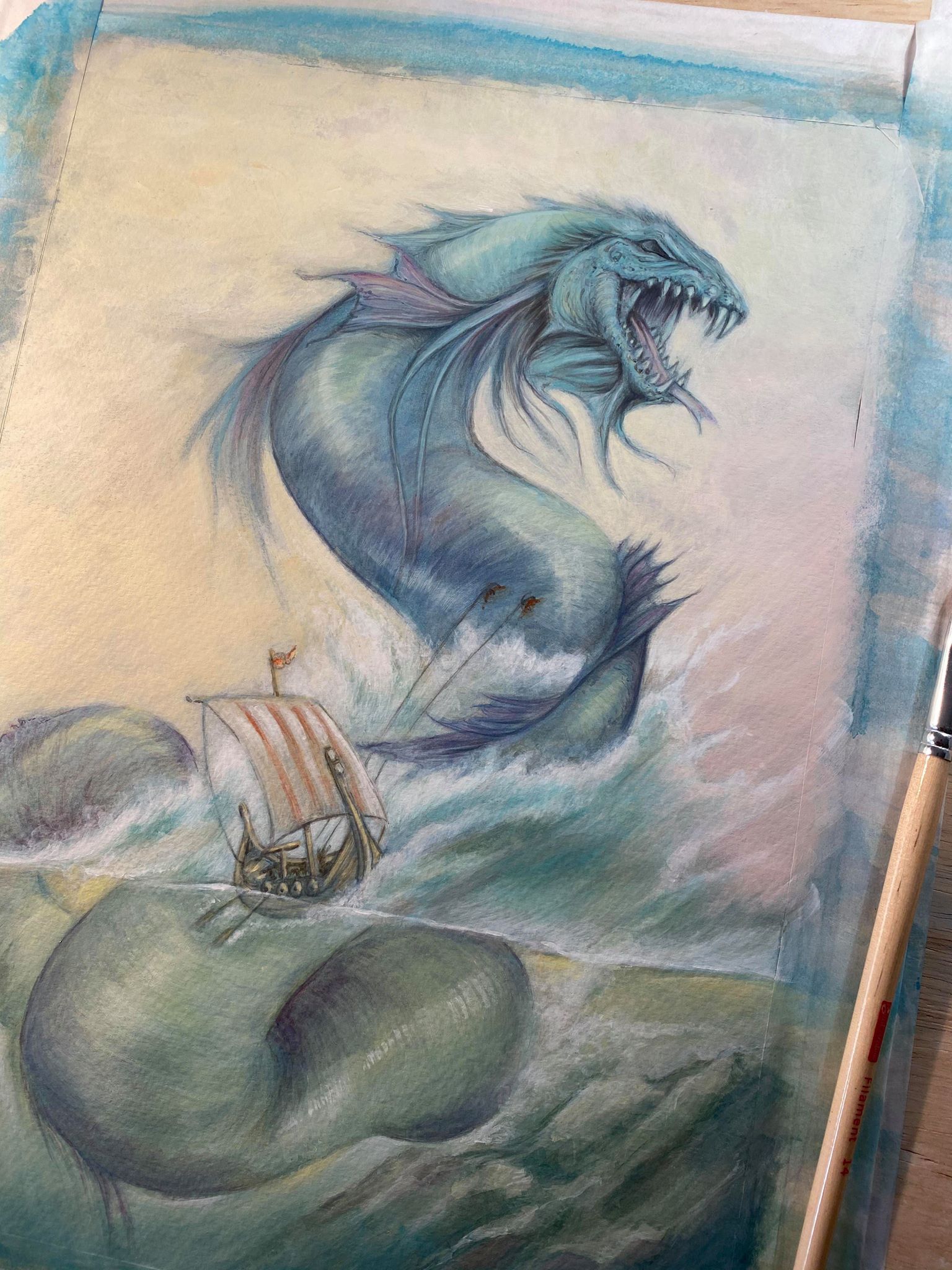 Jǫrmungandr par Irene Berbee - Illustration originale