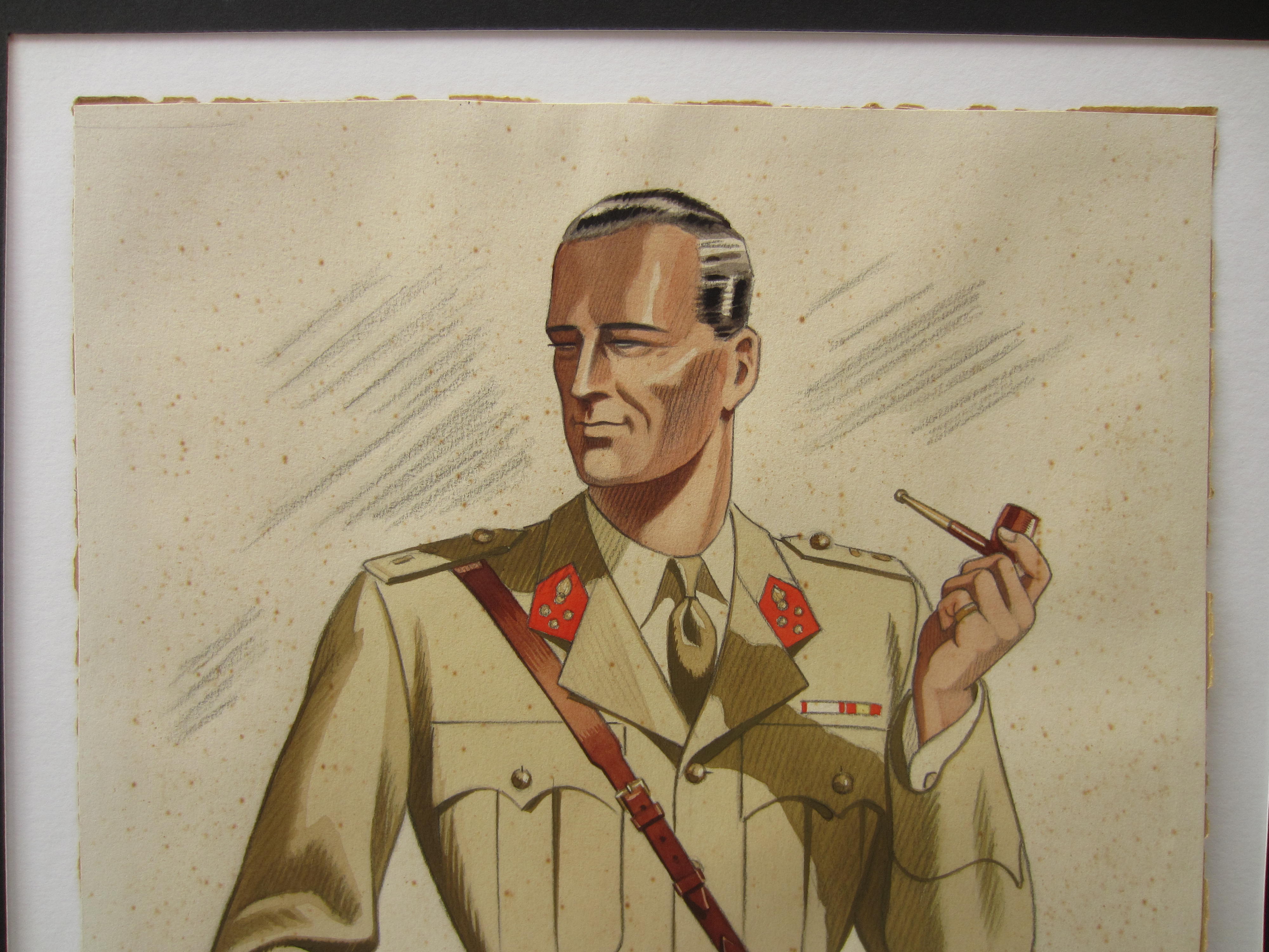 Edgar Pierre Jacobs, Soldiers uniform design - Illustration originale