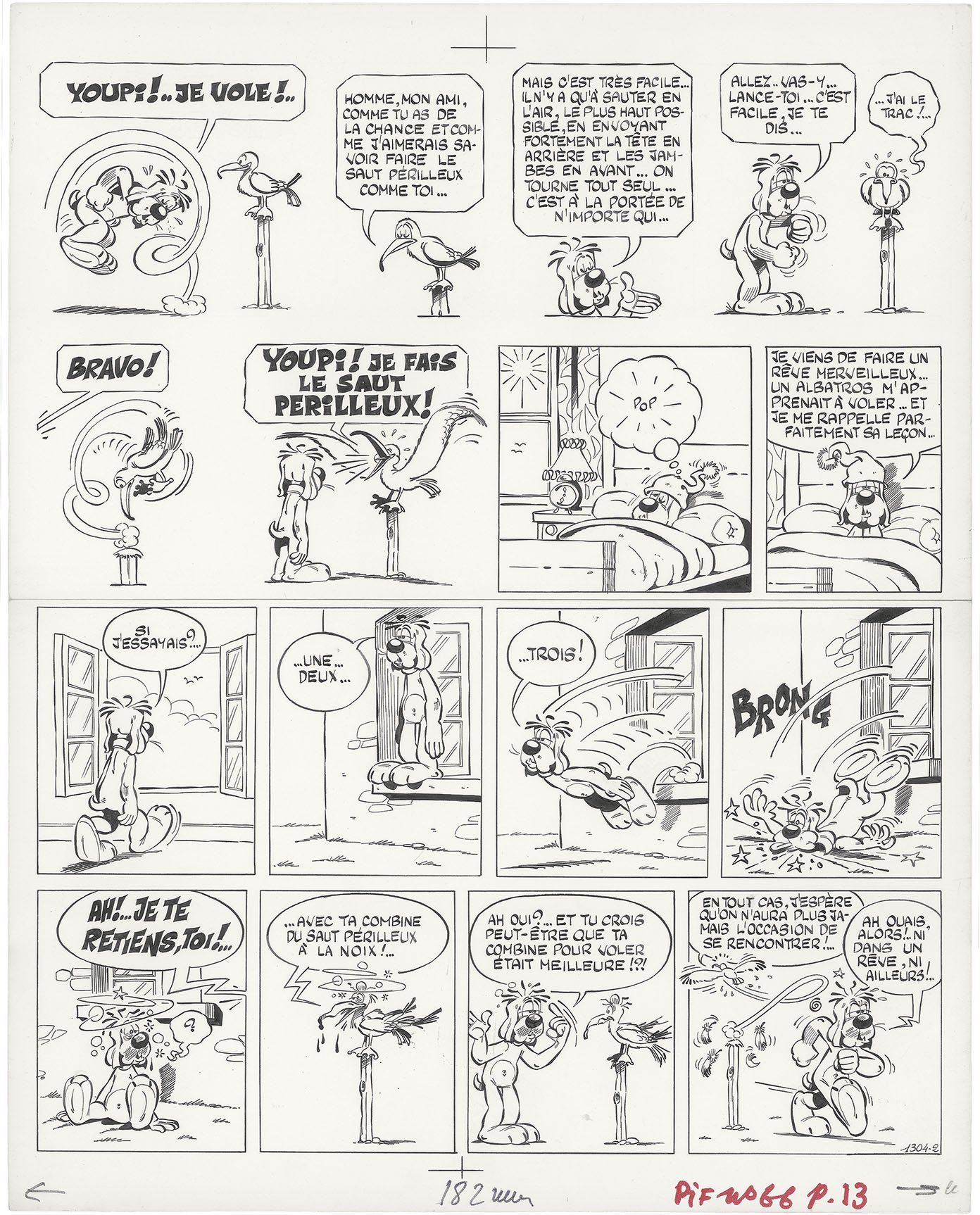 Gotlib, Henri Dufranne, Gai luron et l'albatros - Planche originale