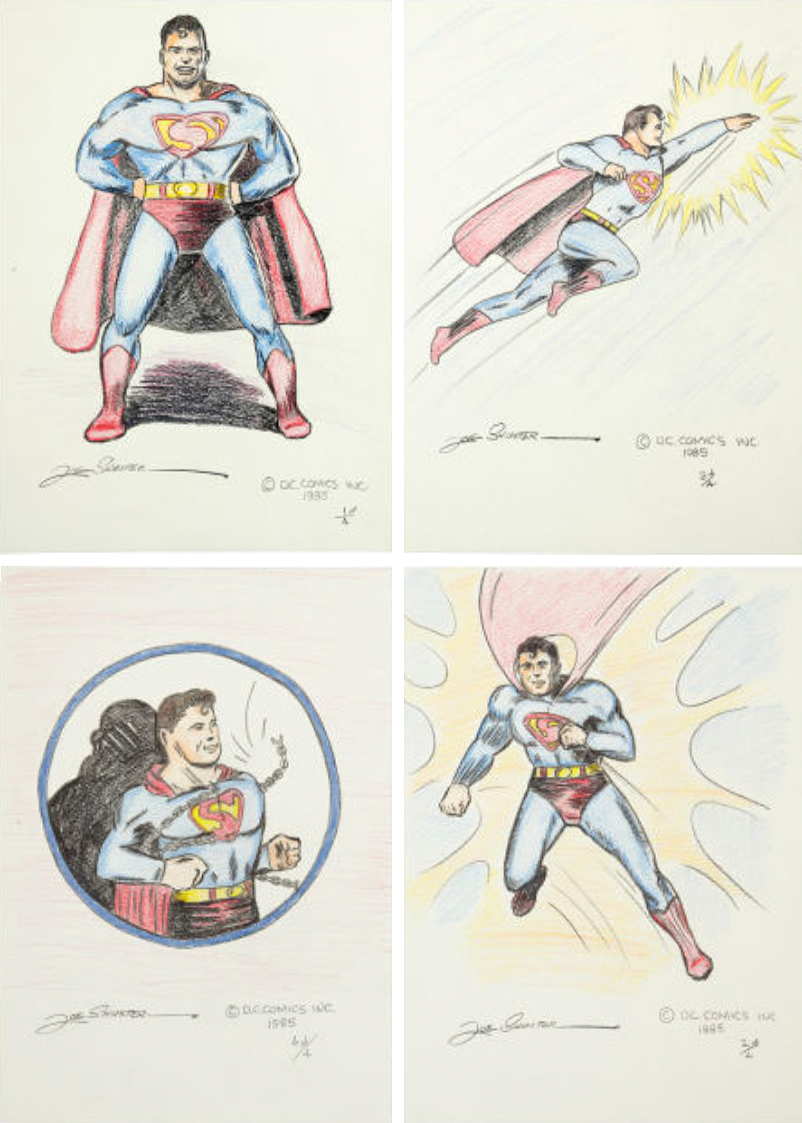 Joe Shuster Superman Commission 1985 San Diego CC - Illustration originale