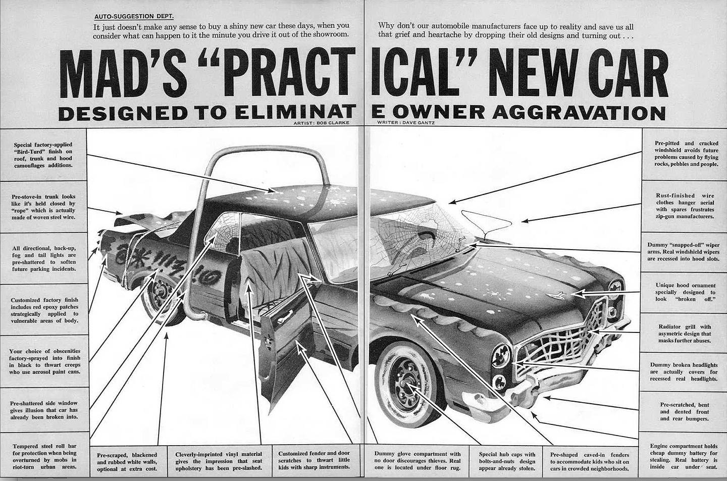 Bob Clarke, Mad´ s practical new car • MAD #140 - Illustration originale