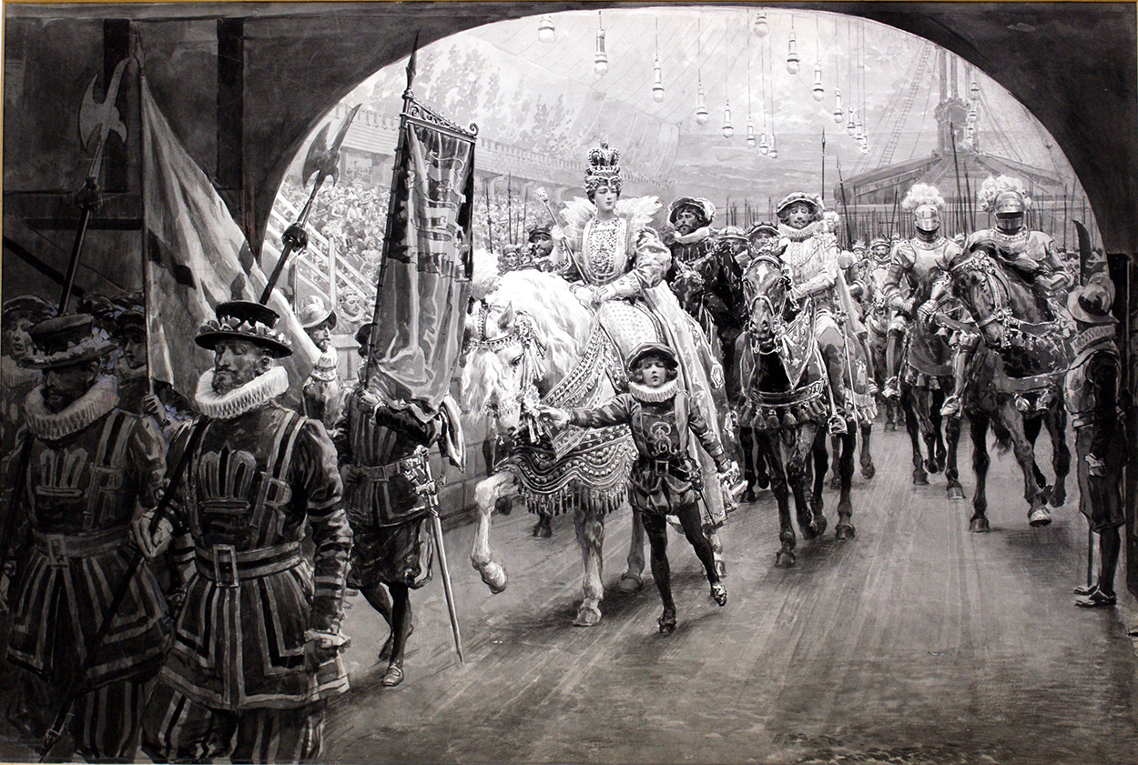 Fortunino Matania, Elizabeth Pageant at Olympia 1912 - Illustration ...