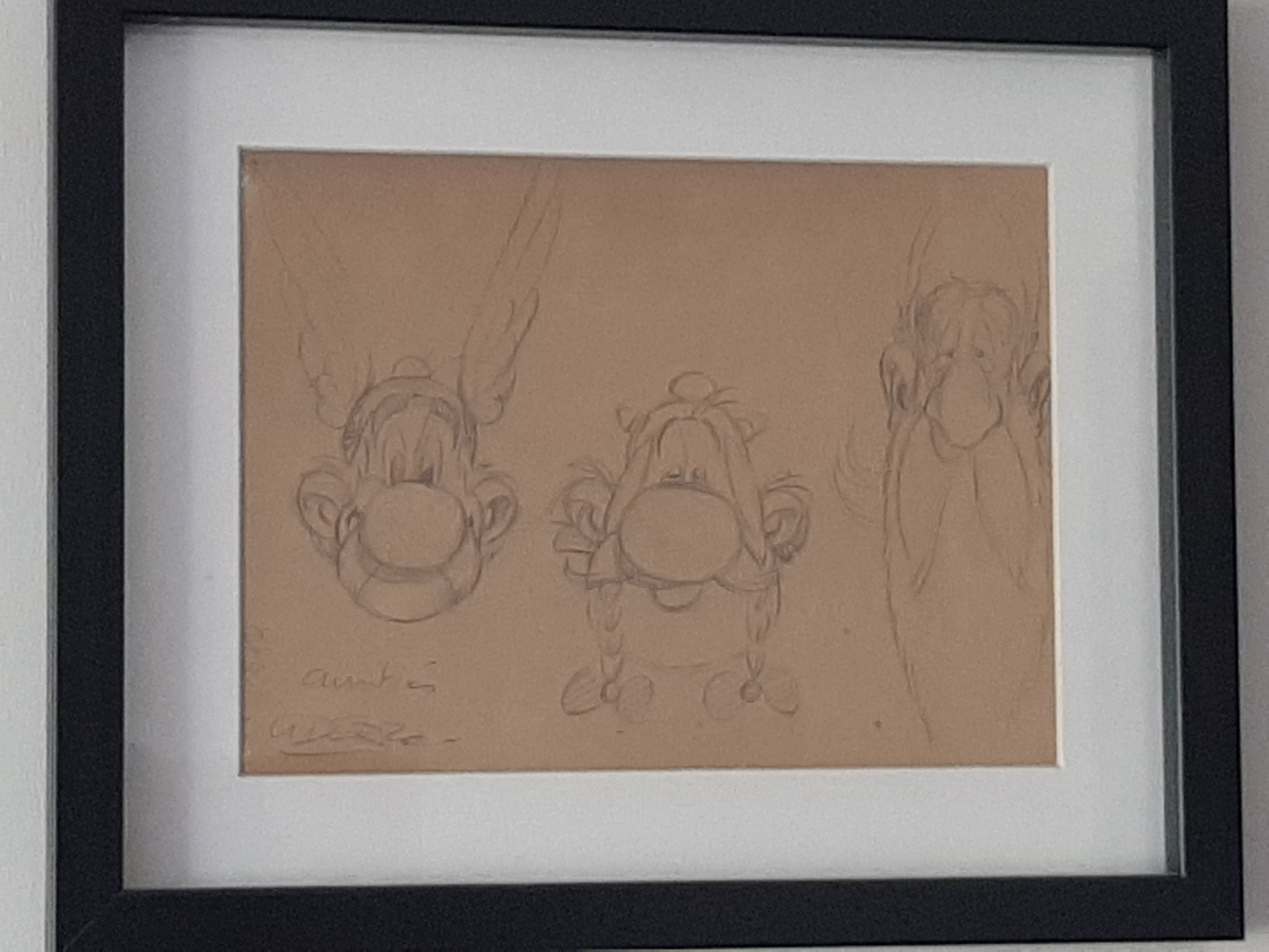 Albert Uderzo, Croquis Astérix, Obélix et Panoramix - Œuvre originale