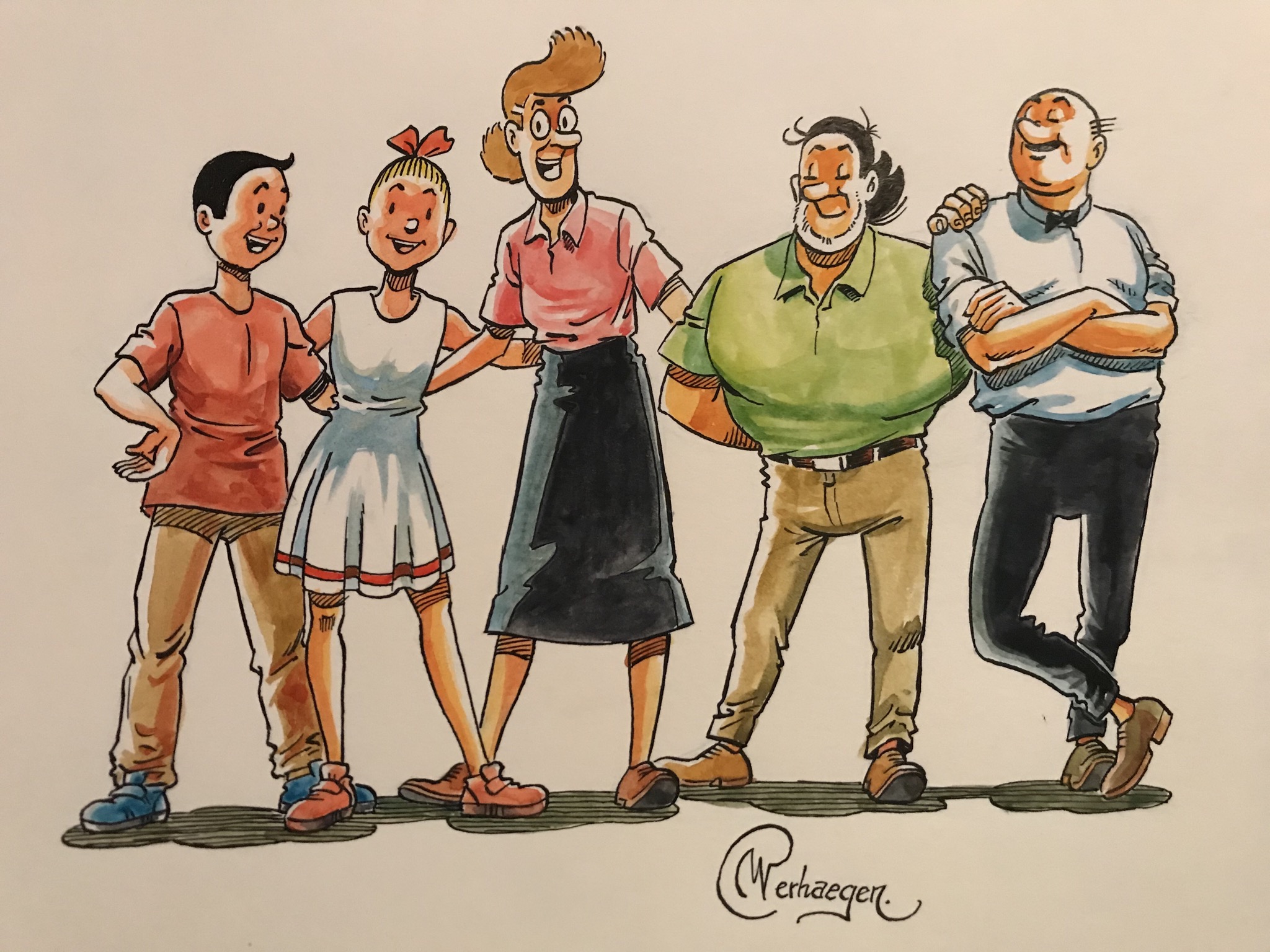 Studio Vandersteen, Bob & Bobette - Portrait Famille - Illustration ...