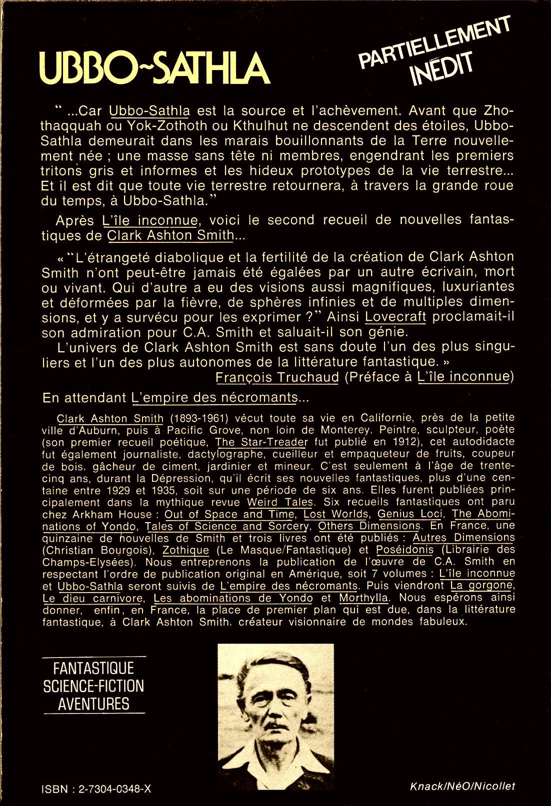 UBBO SATHLA par Jean-Michel Nicollet, Clark Ashton Smith - Couverture ...