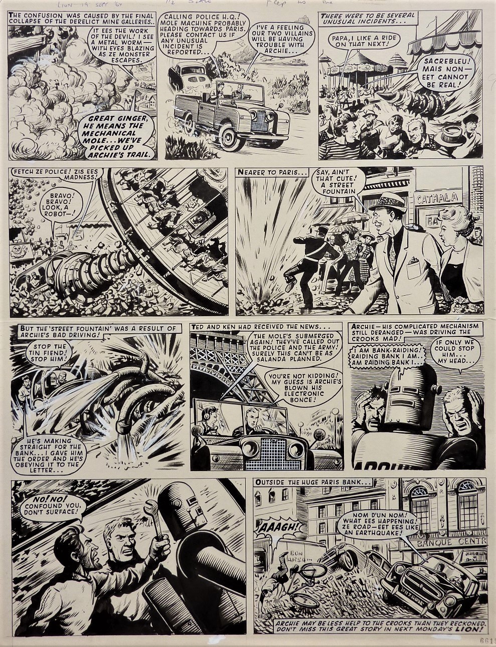 Robot Archie par Ted Kearon - Planche originale