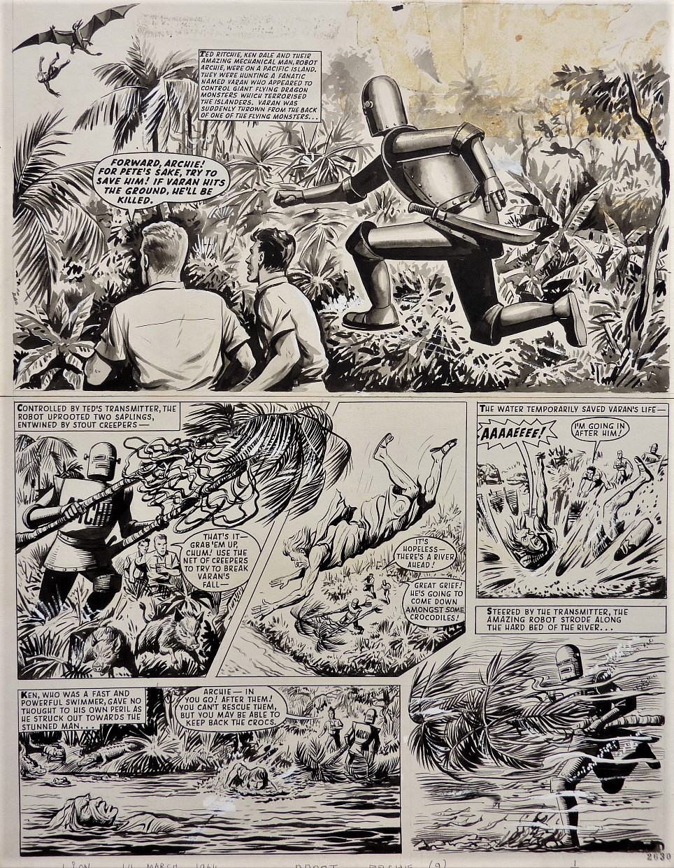 Robot Archie par Ted Kearon - Planche originale