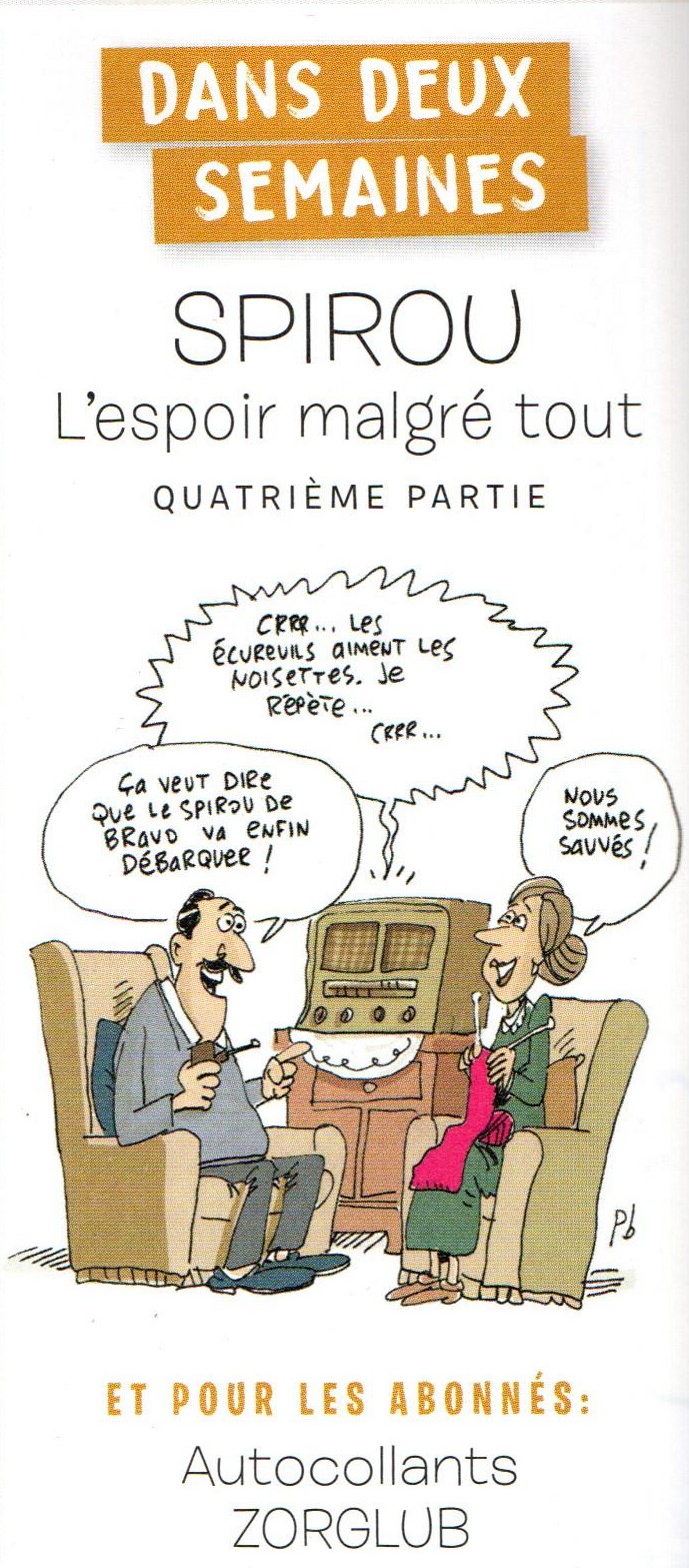 Philippe Bercovici, Dessin publié dans le journal Spirou 4341-4342 pour annoncer la suite de la ...