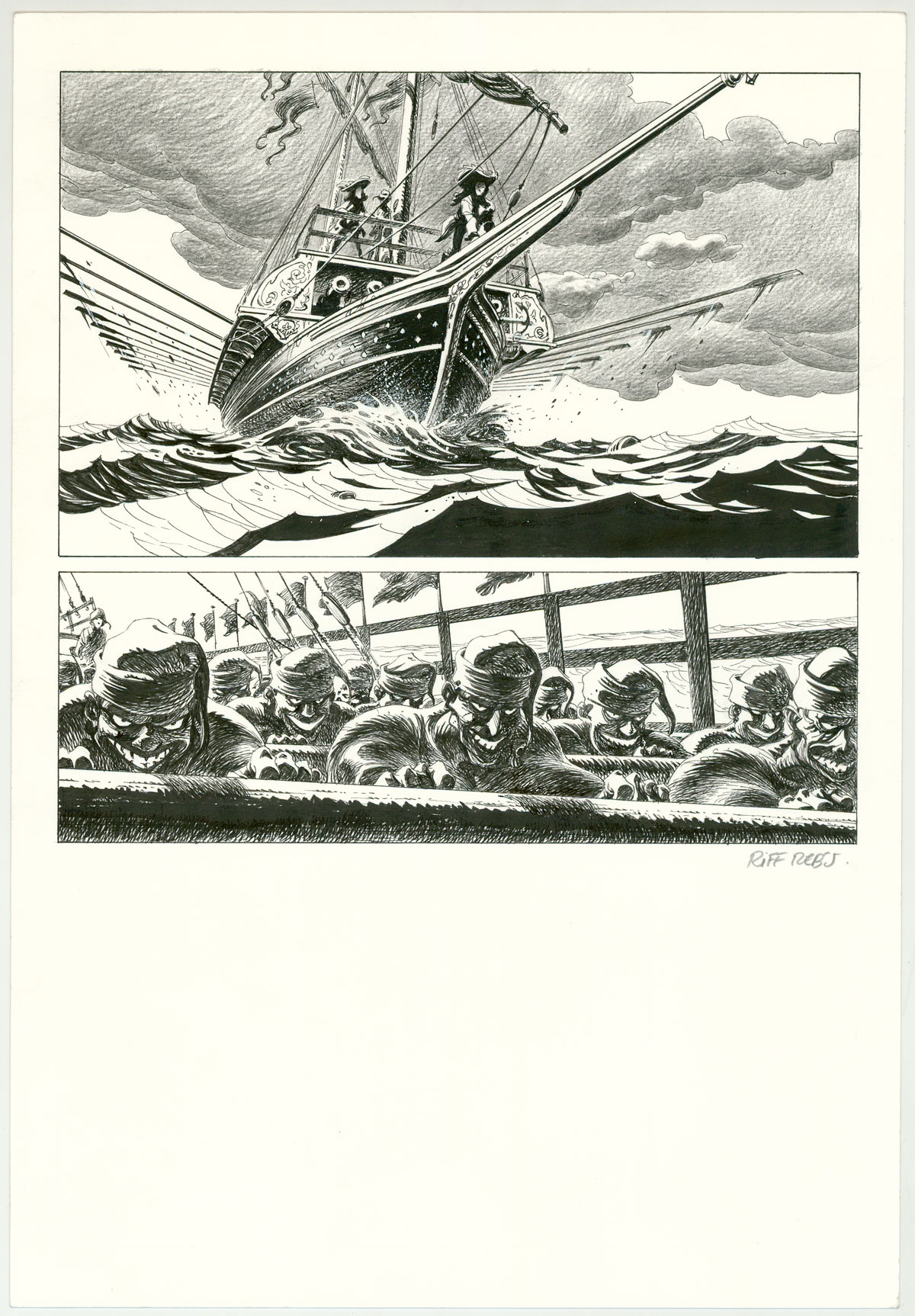 Riff Reb's, Hommes à la Mer "La Chiourme" - Planche originale