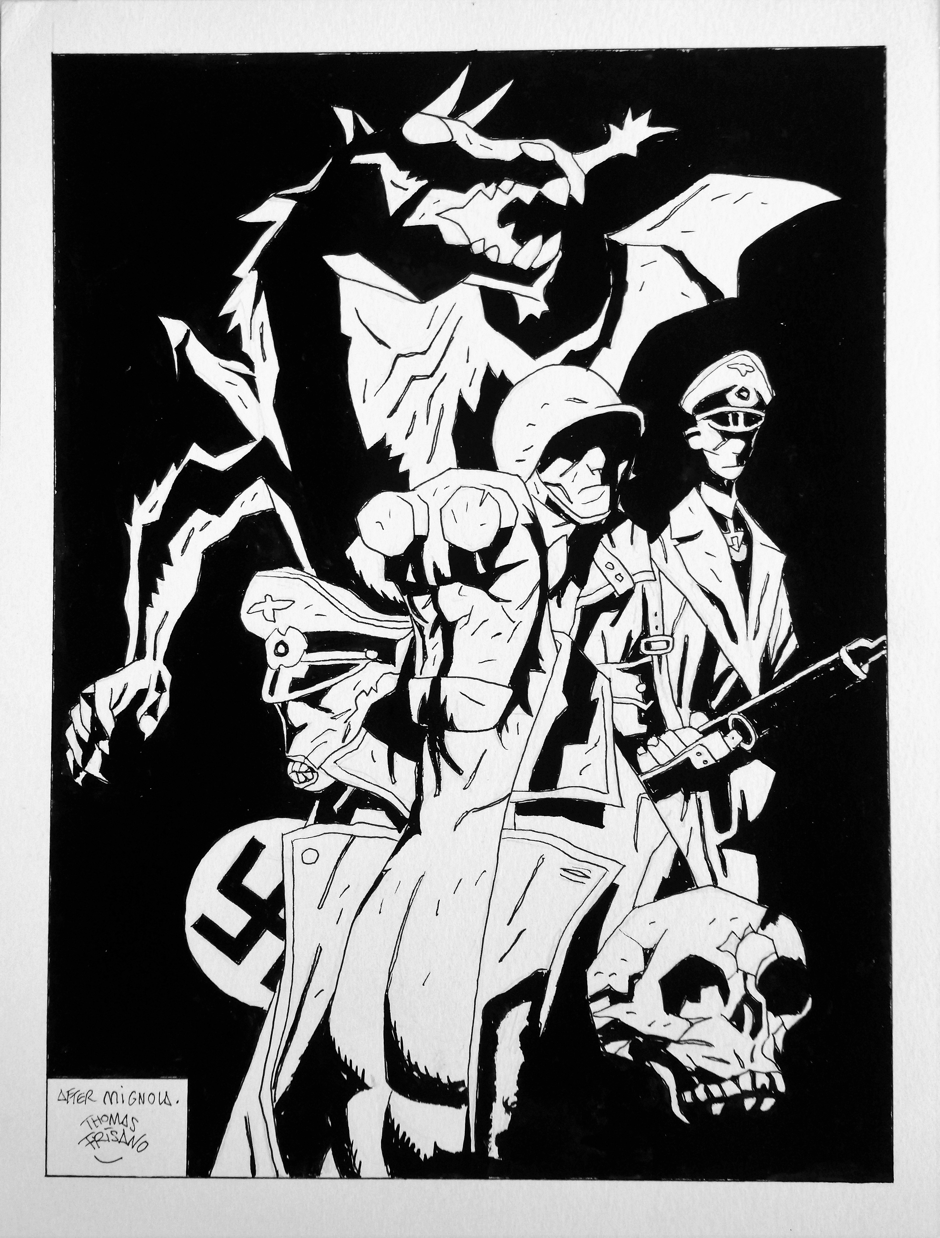 Thomas Frisano, Hellboy "after Mignola" - Illustration originale