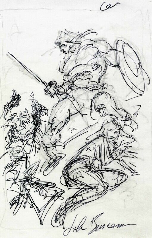 Conan John Buscema Prelim - Splash and Commission - Illustration originale Conan John Buscema Prelim - Splash and Commission - Illustration originale