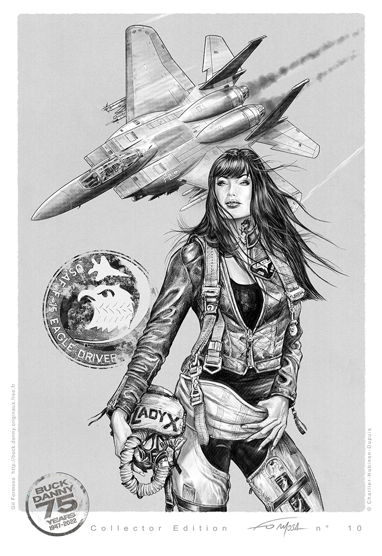En vente - Gil Formosa, Lady X - F-15 et Pin Up - Planche originale