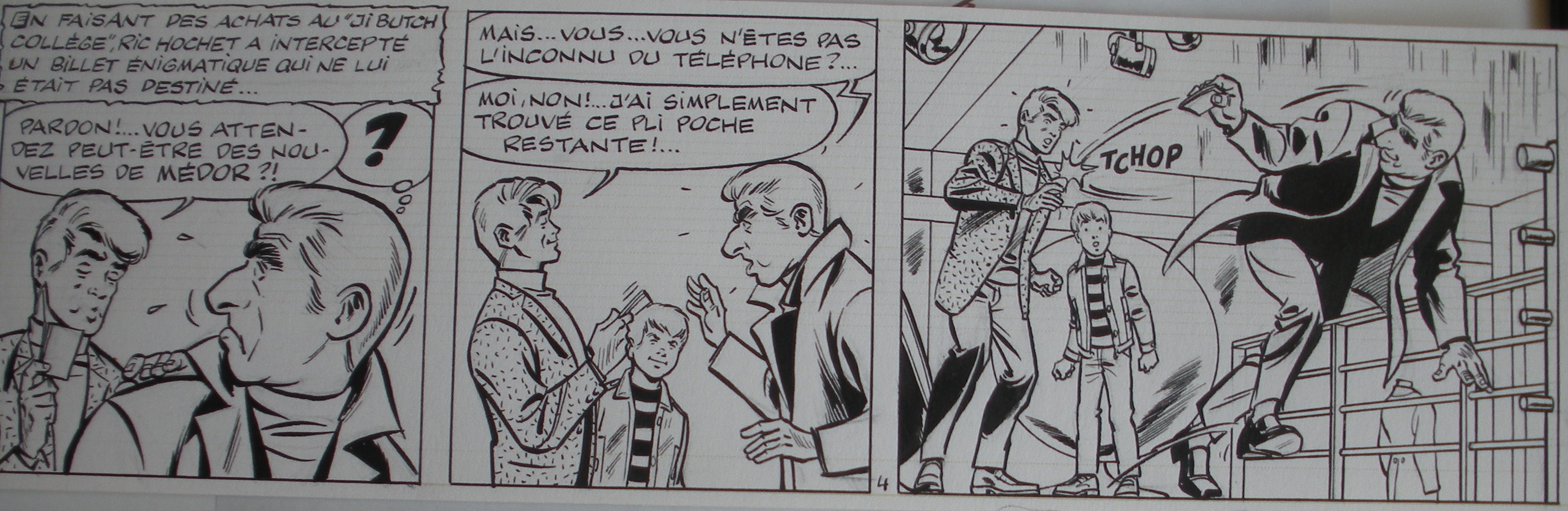 Tibet, Ric Hochet-Intrigue au Ji Butch - Planche originale