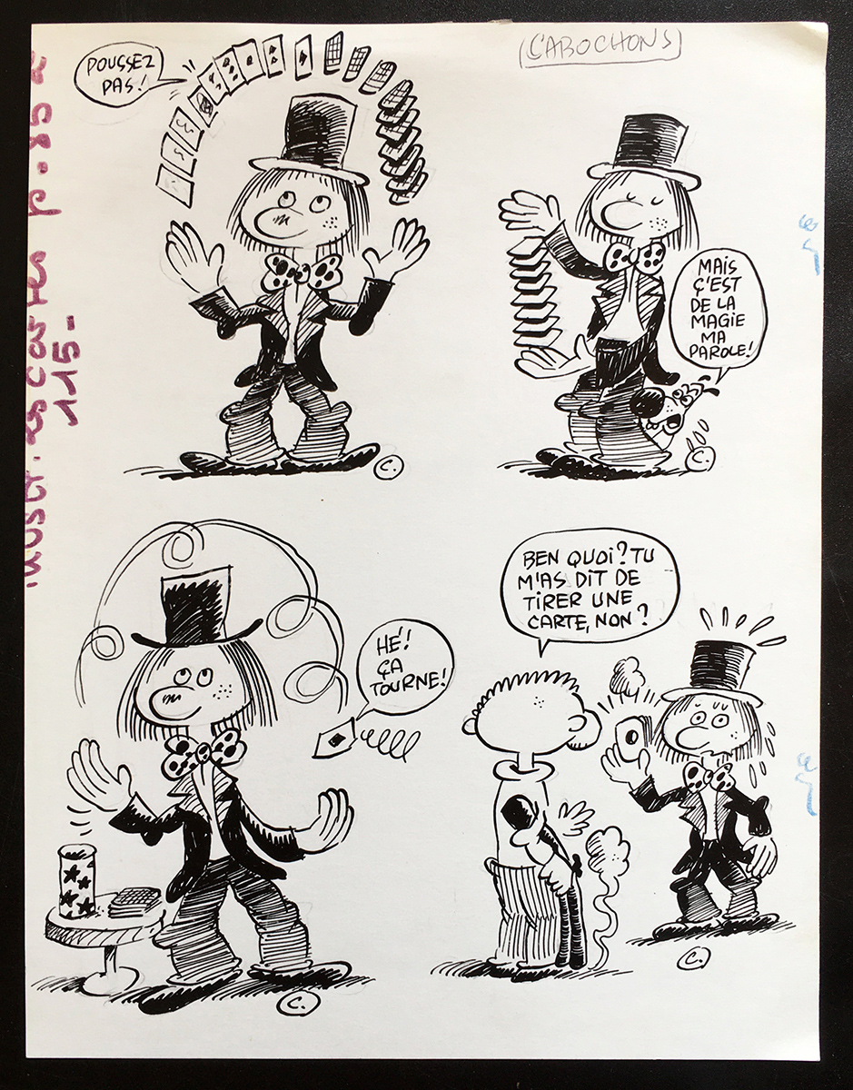 En vente - Planche originale Carali - tour de cartes - Planche originale