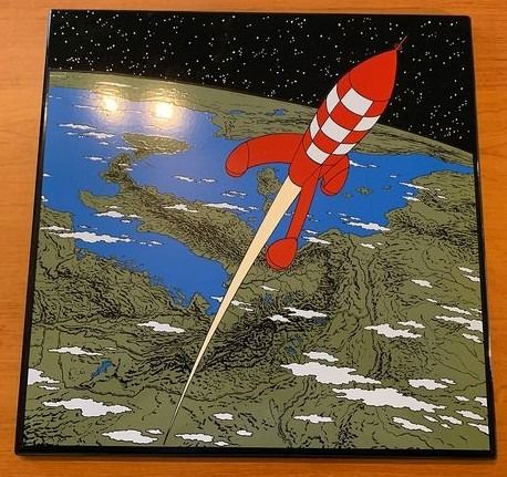 Marcel Uderzo, De la terre à la lune Jules Vernes - Illustration originale