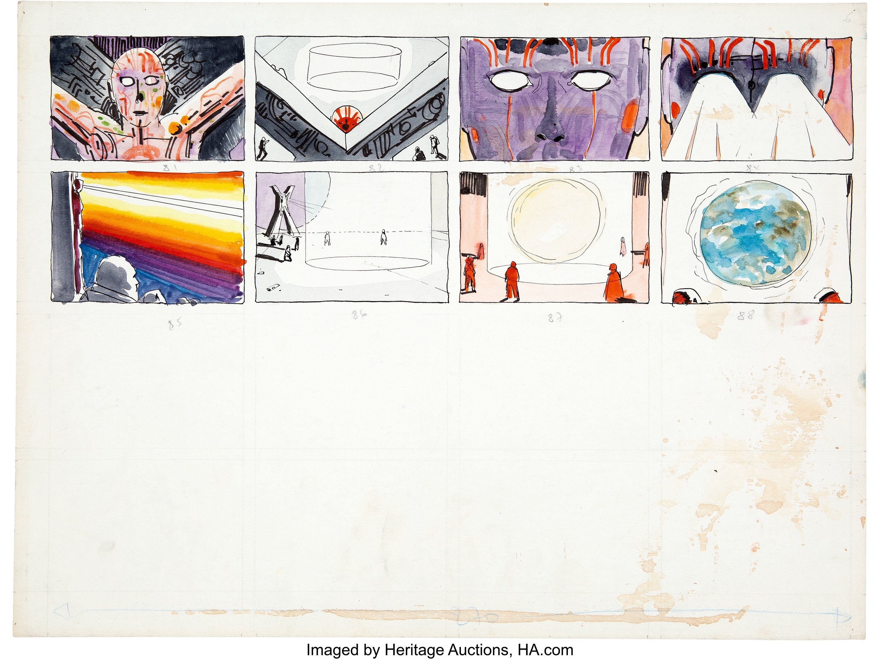 Dune storyboard #5 par Moebius, Alejandro Jodorowsky - Planche originale