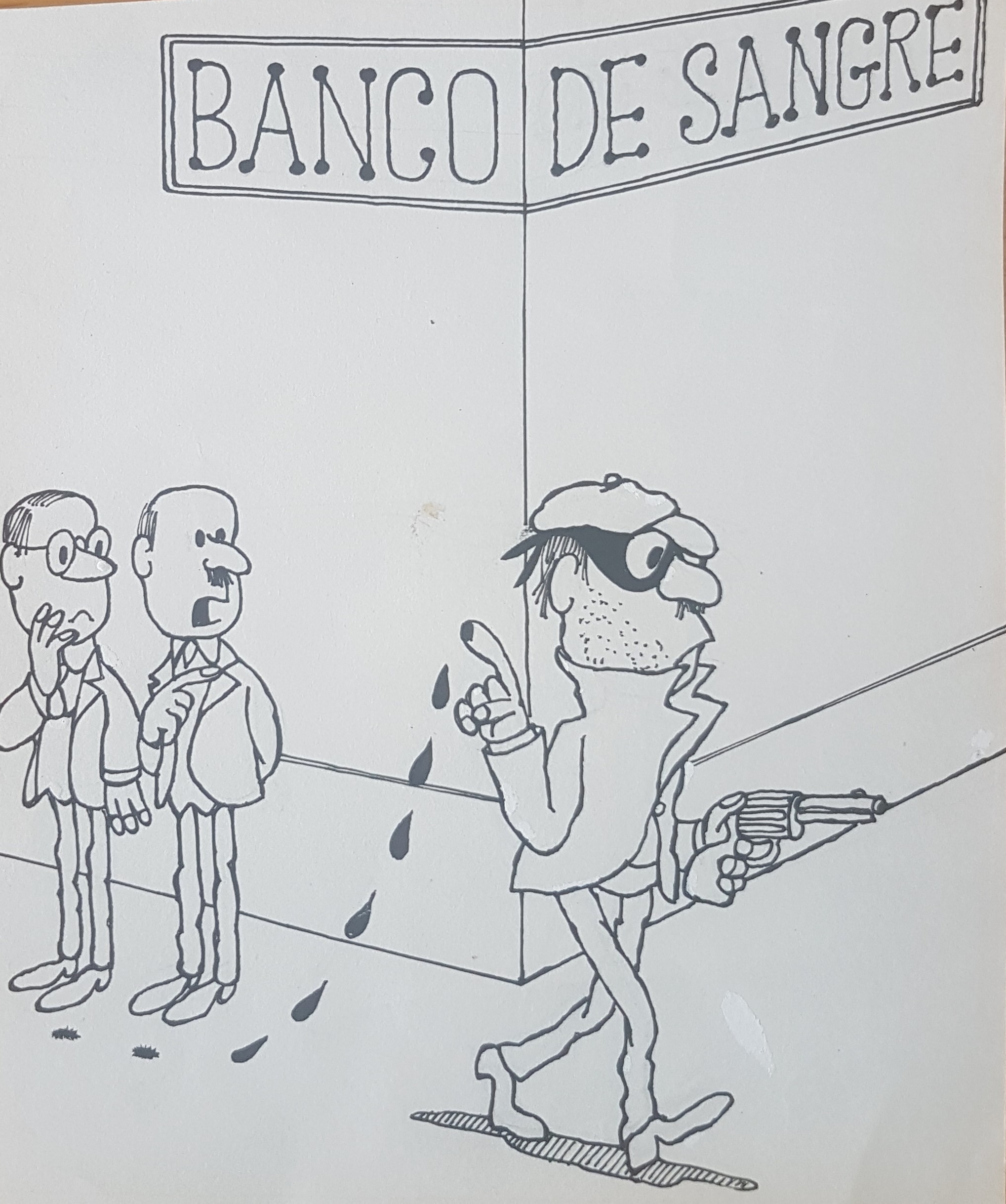Caricatura De Banco Quino Original Comic Art
