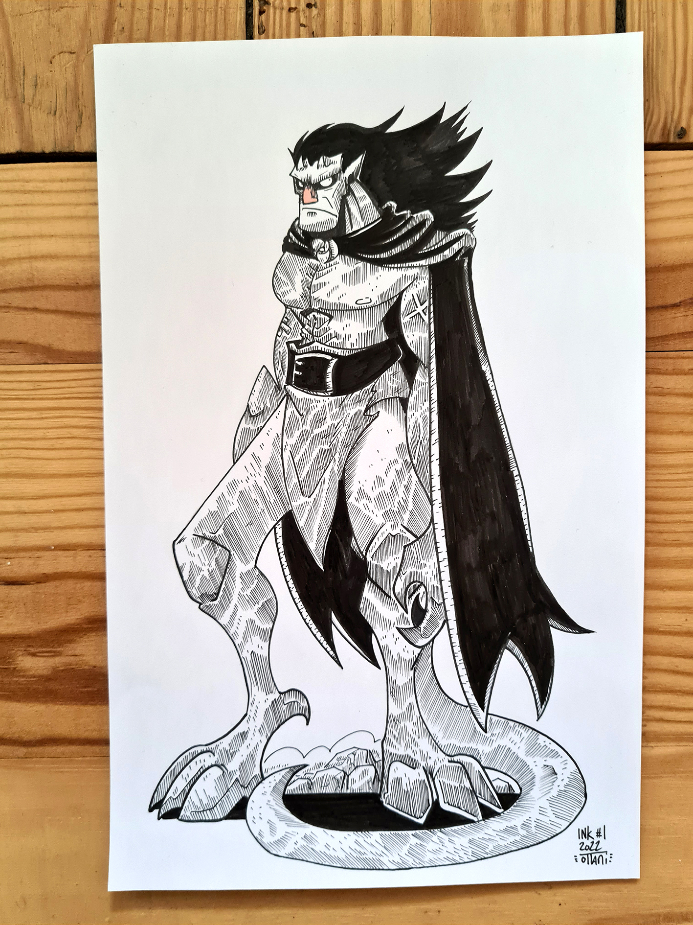 En vente - Dessin original de l'Inktober 2022 : Goliath de Gargoyle par oTTami ! - Illustration ...