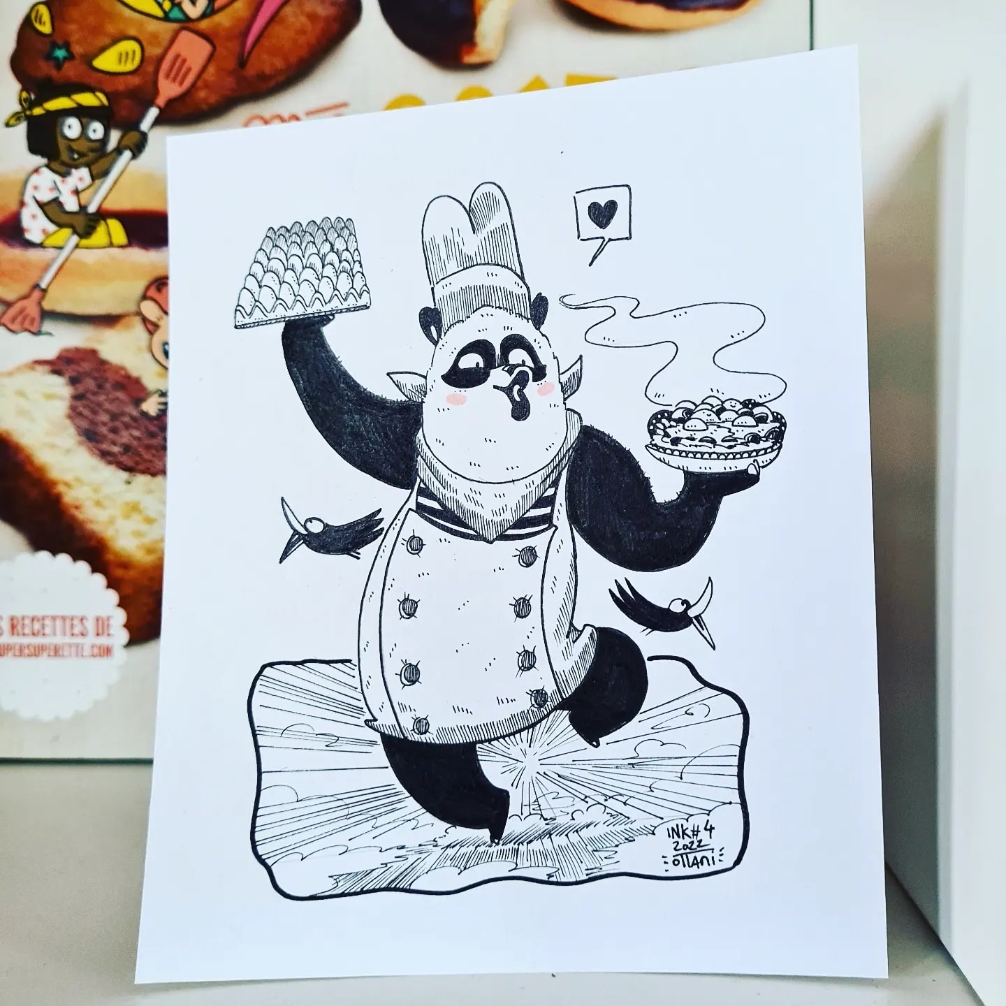Dessin original de l'Inktober 2022 : Panda Cook par oTTami ! by oTTami ...