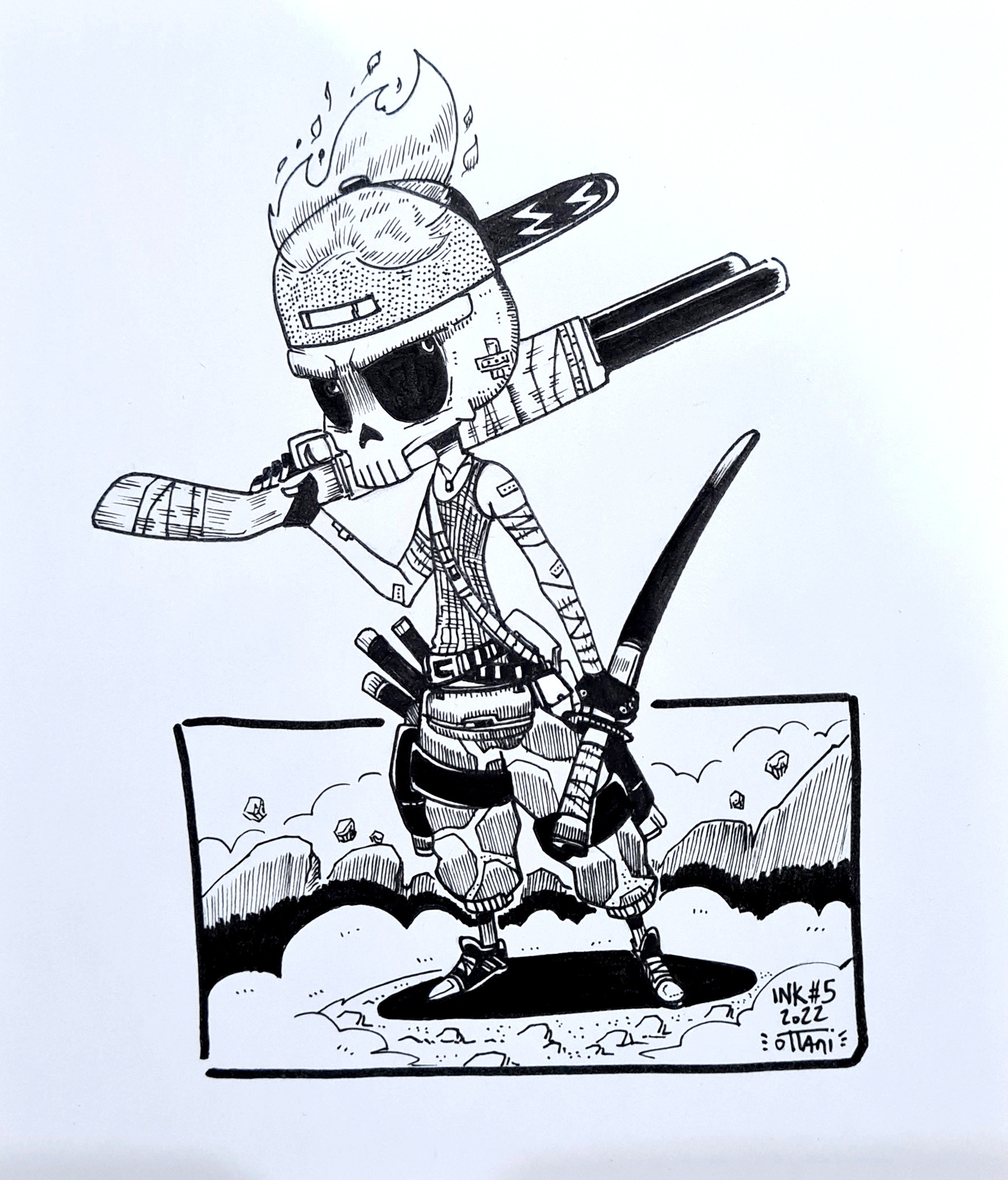 Dessin original de l'Inktober 2022 : Vinz de Mutafukaz par oTTami ! - Original Illustration