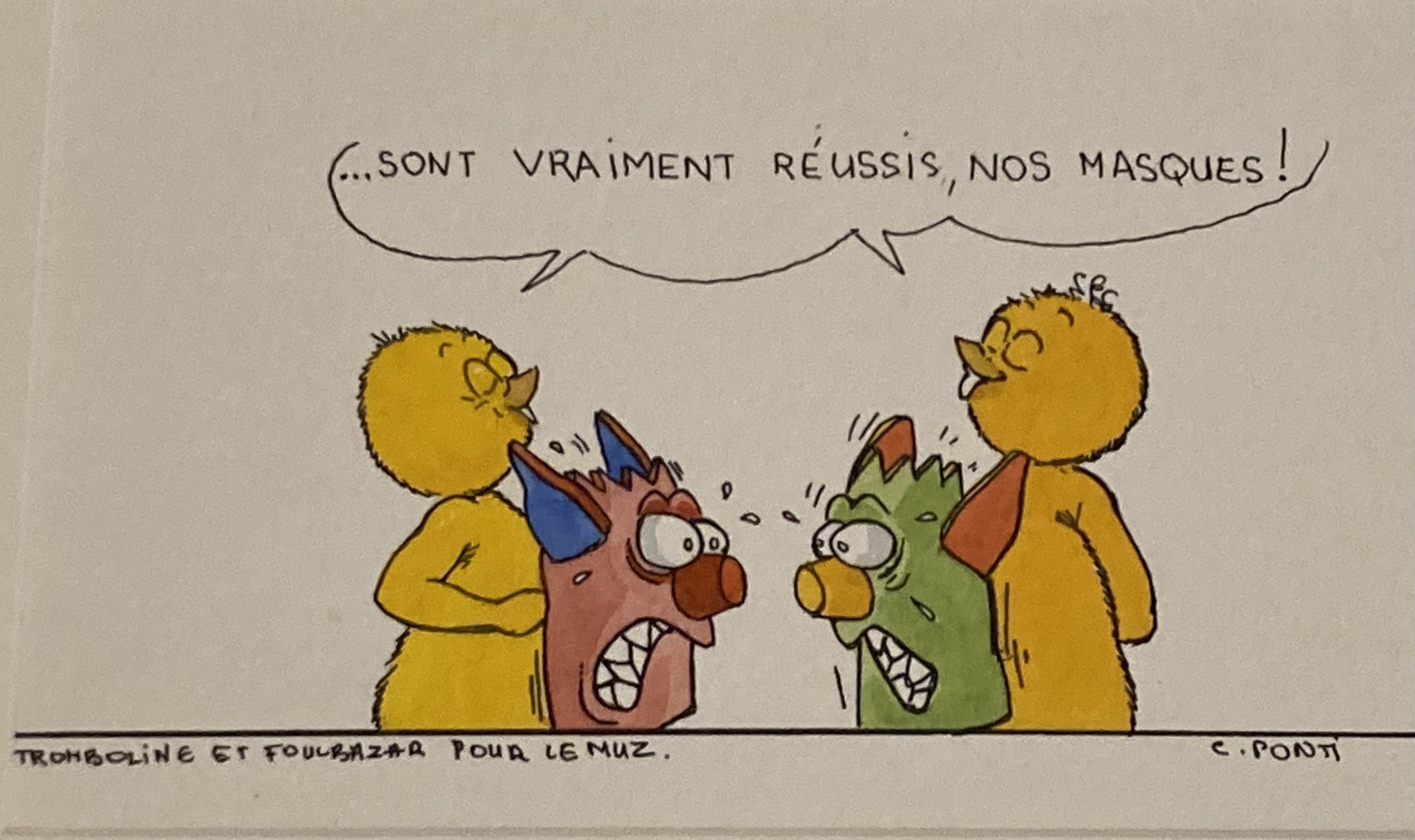 Masques by Claude Ponti - Original Illustration